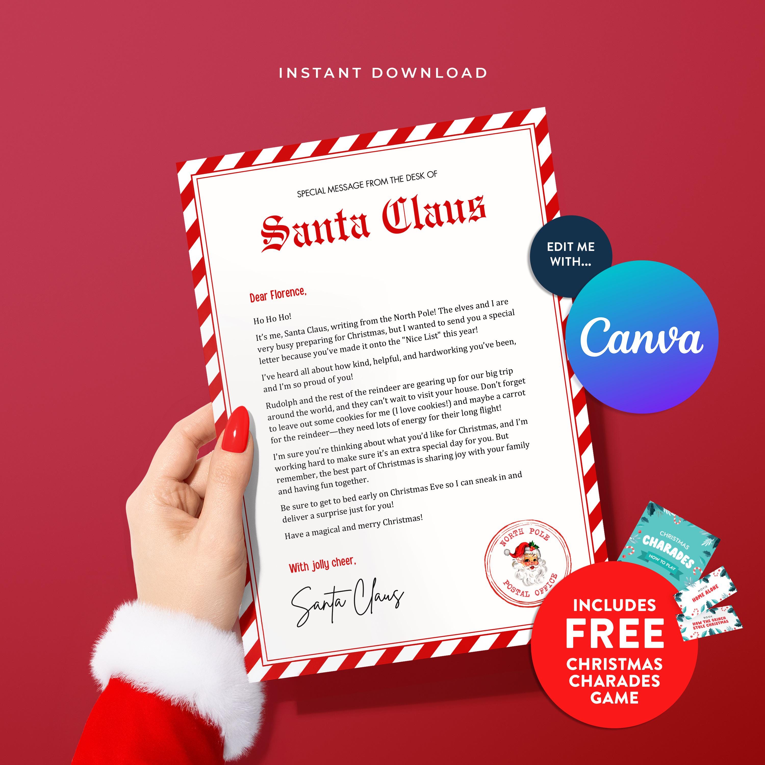 Editable Letter From Santa | Personalized Christmas Letter | Fun ...