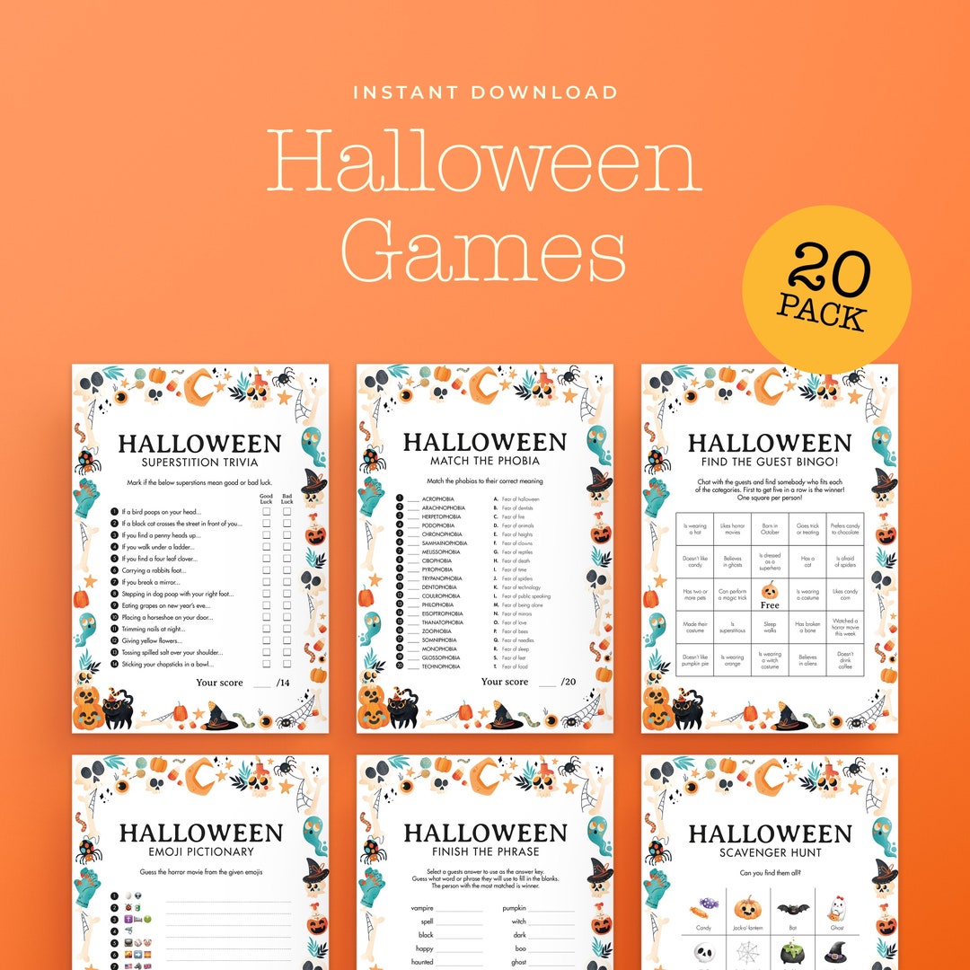 Halloween Games 20 Pack Bundle | Funny Pack | Spooky Halloween Games ...