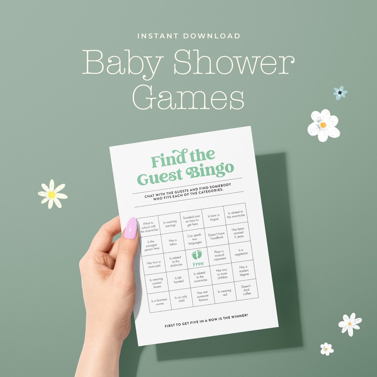 Find the Guest Bingo Game | Baby Shower Game | Funny Baby Shower ...