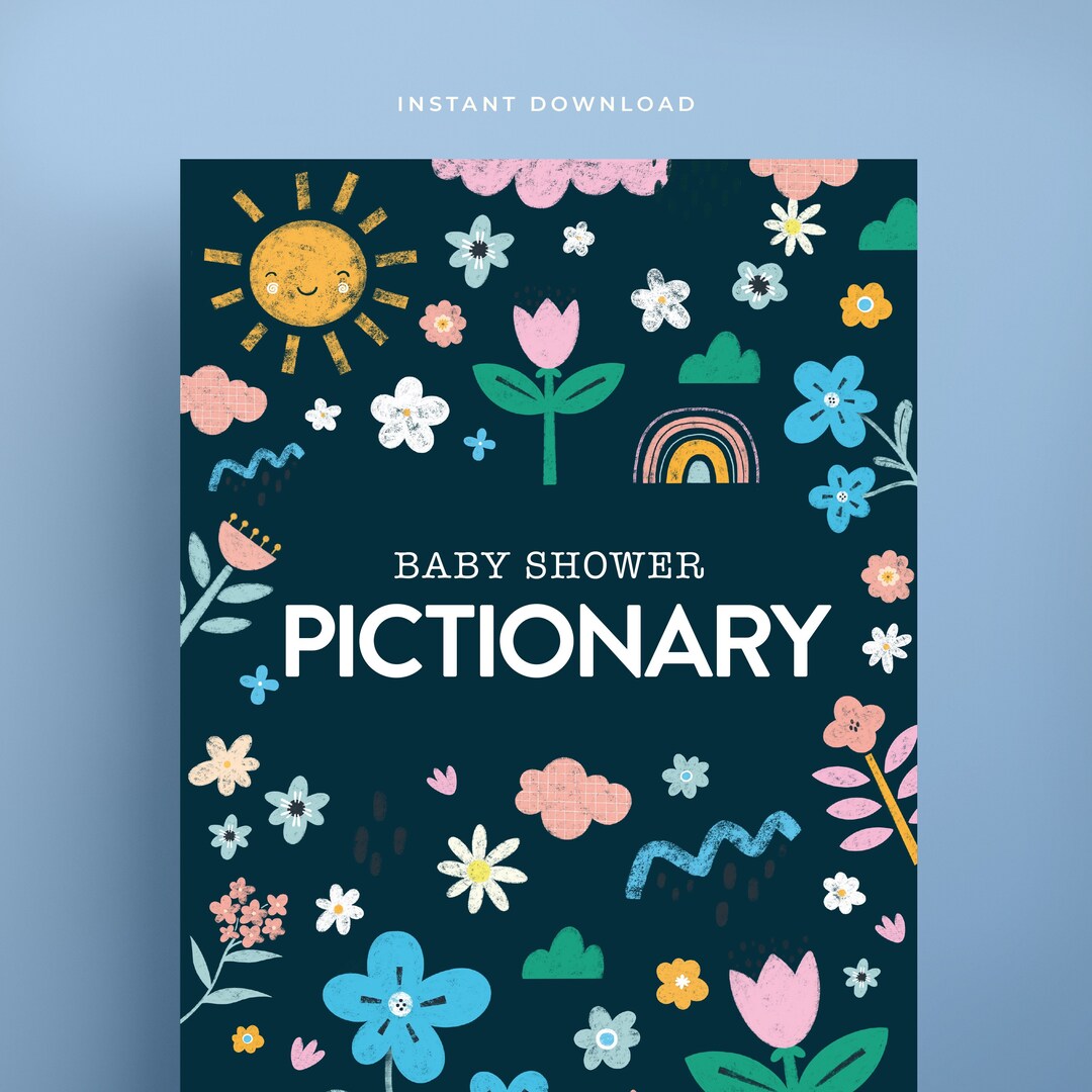 Baby Shower Pictionary Game | Baby Shower Drawing Game | Printable Baby ...