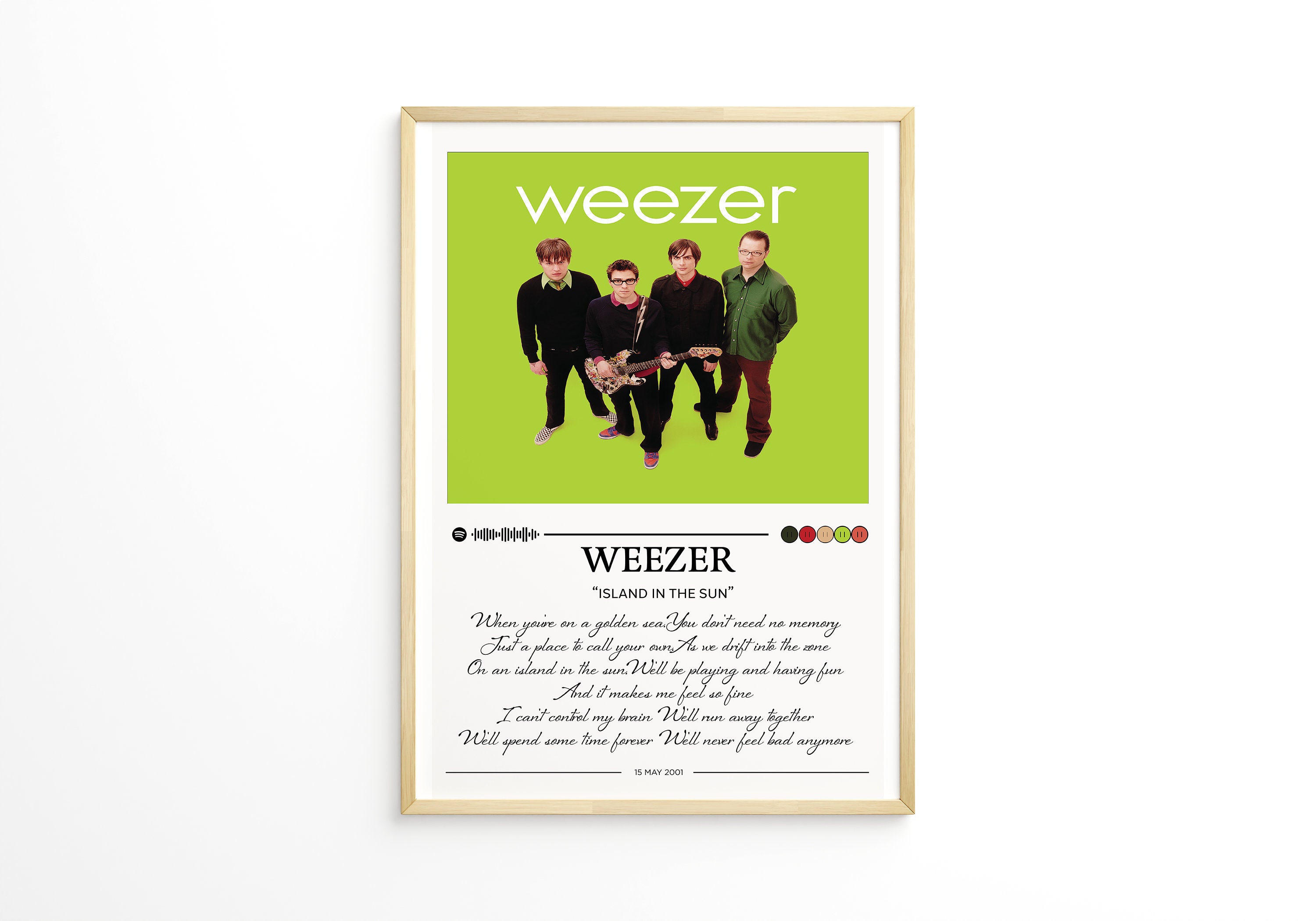 Weezer Poster / Island in the Sun Lyrics Print / Weezer Album - Etsy