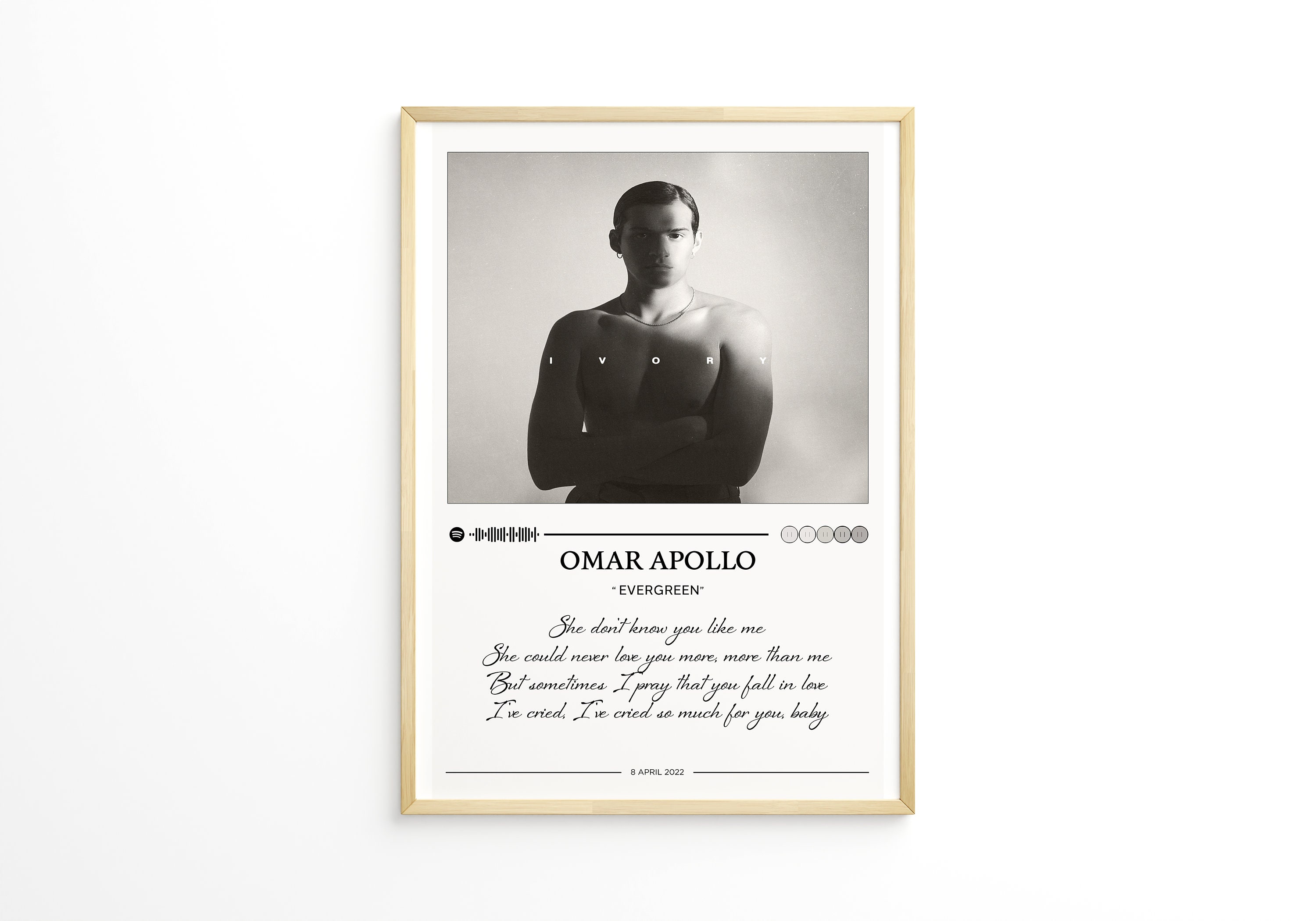 Omar Apollo Poster / Evergreen Lyrics Print / Ivory Album - Etsy
