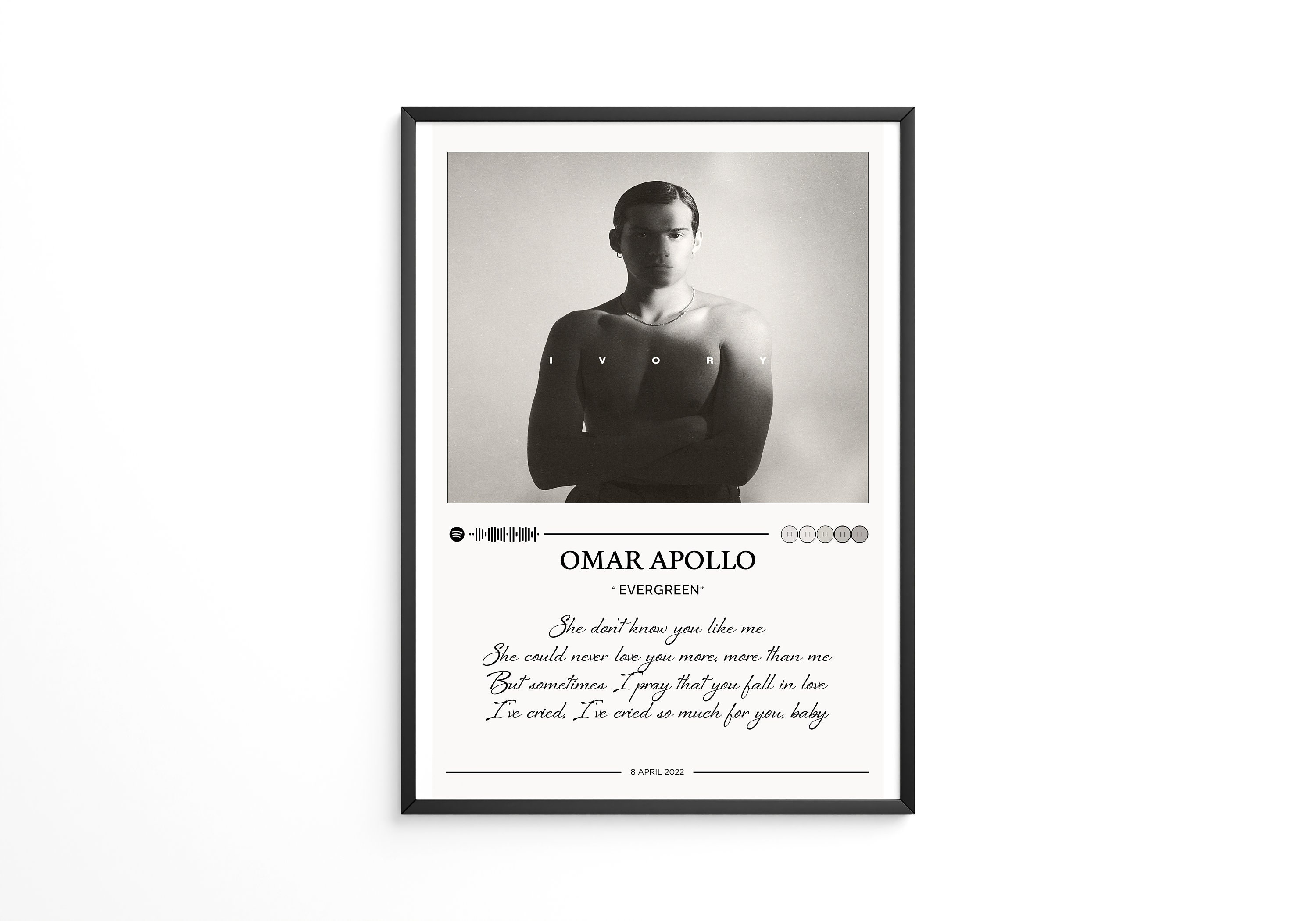 Omar Apollo Poster / Evergreen Lyrics Print / Ivory Album - Etsy