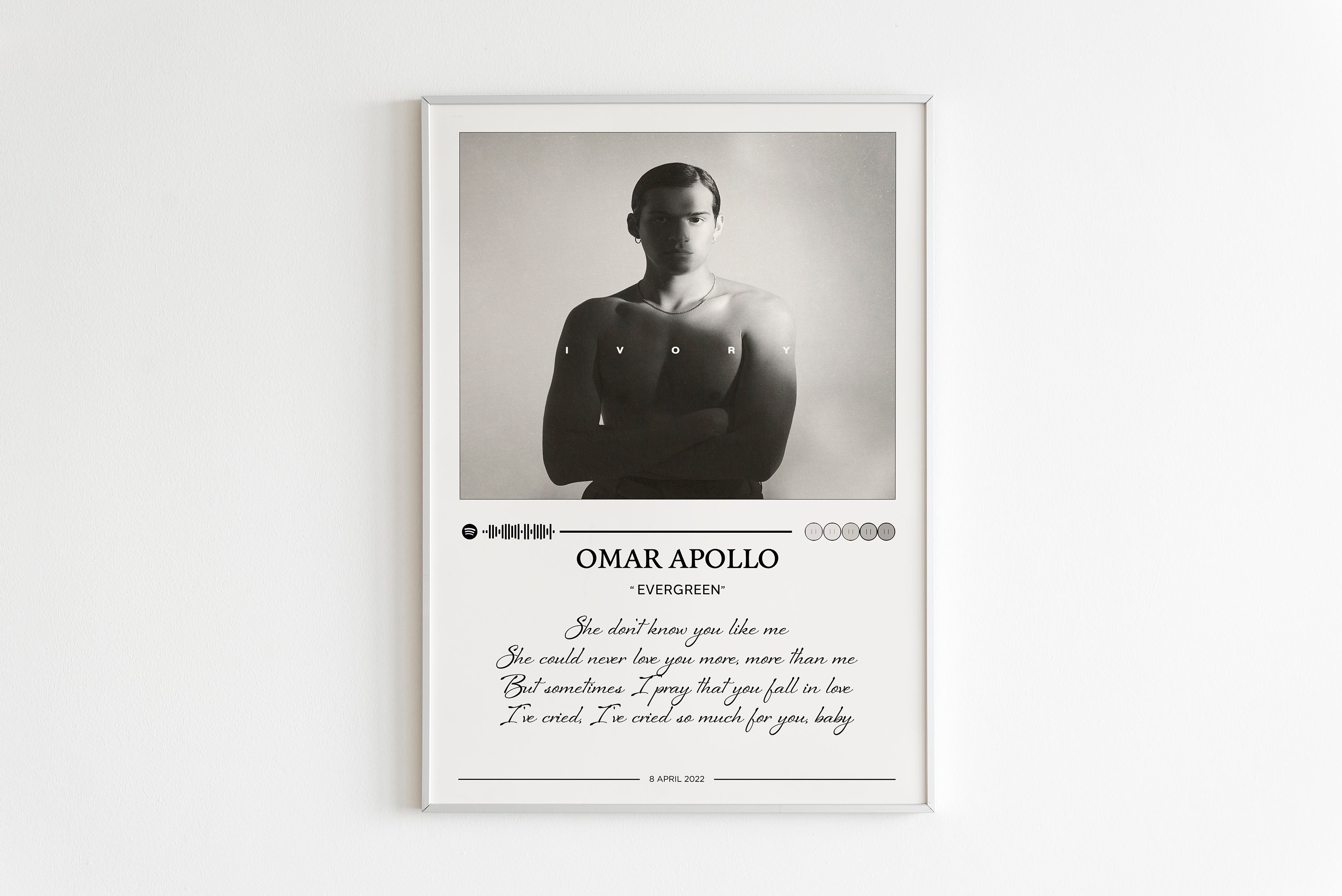 Omar Apollo Poster / Evergreen Lyrics Print / Ivory Album - Etsy