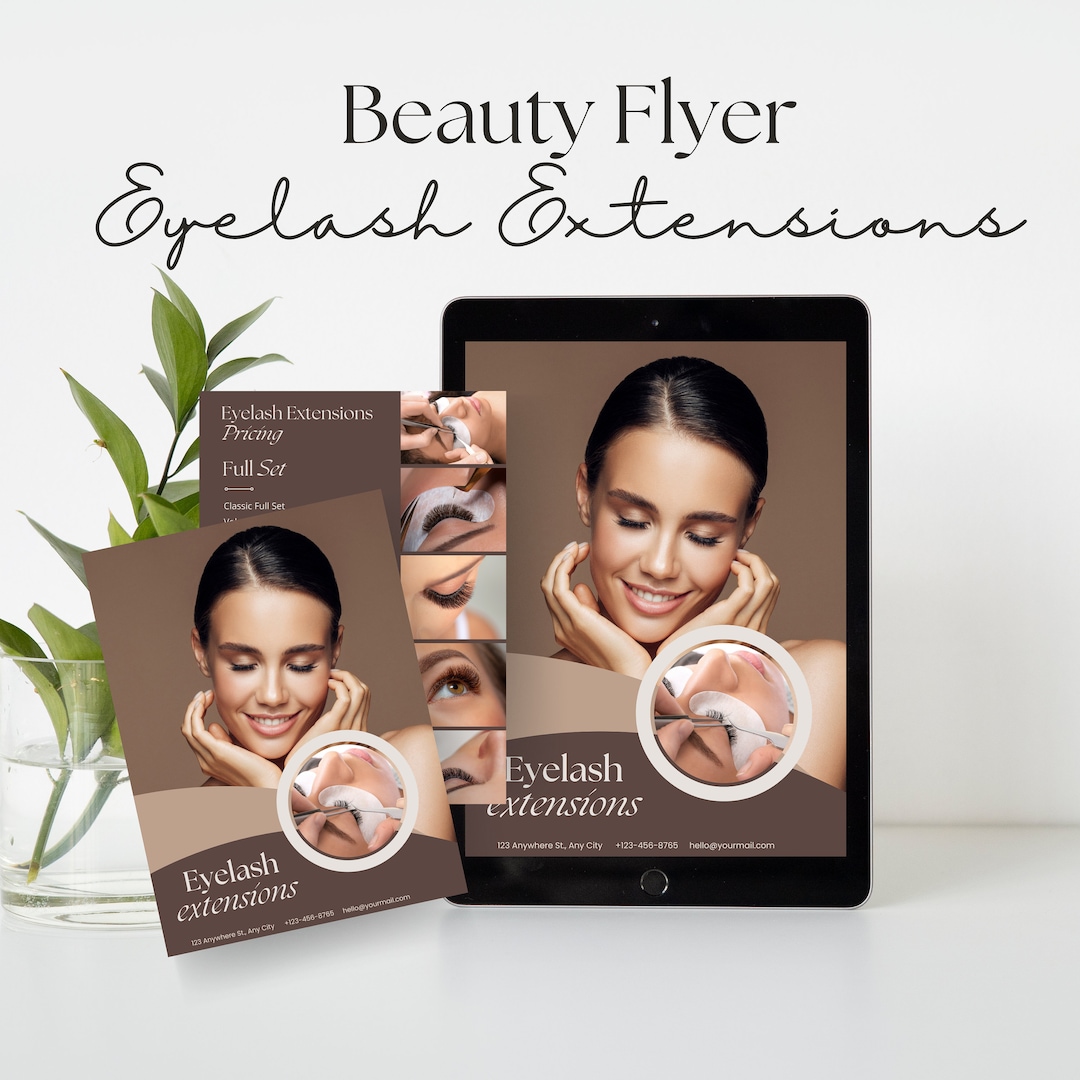 Eyelash Extensions Flyer Templates, PMU Ads, A4 - Etsy