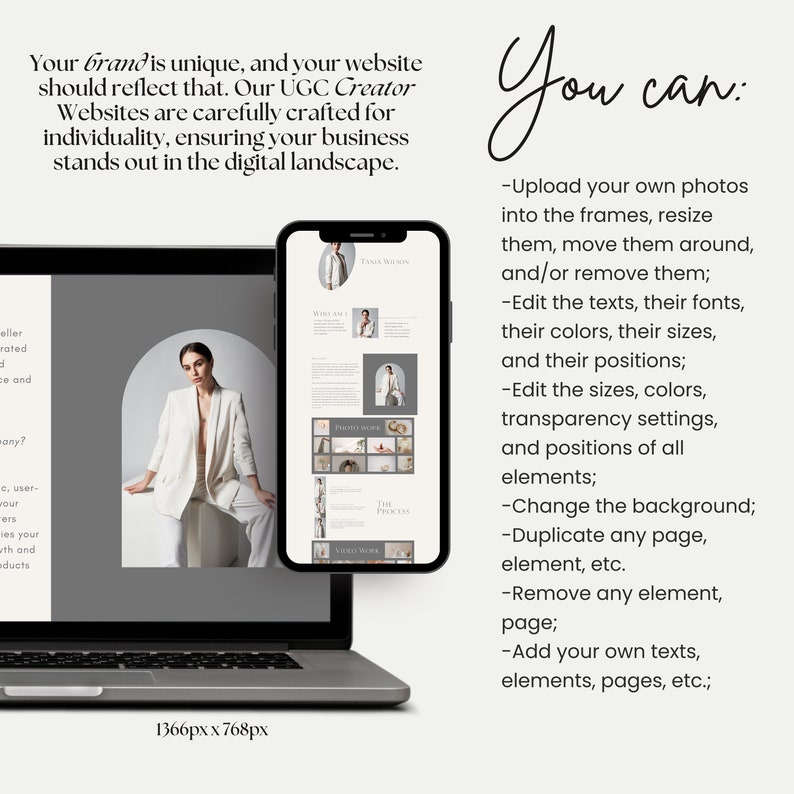 UGC Portfolio Template 2024, UGC Website, Creator Portfolio, Canva UGC ...