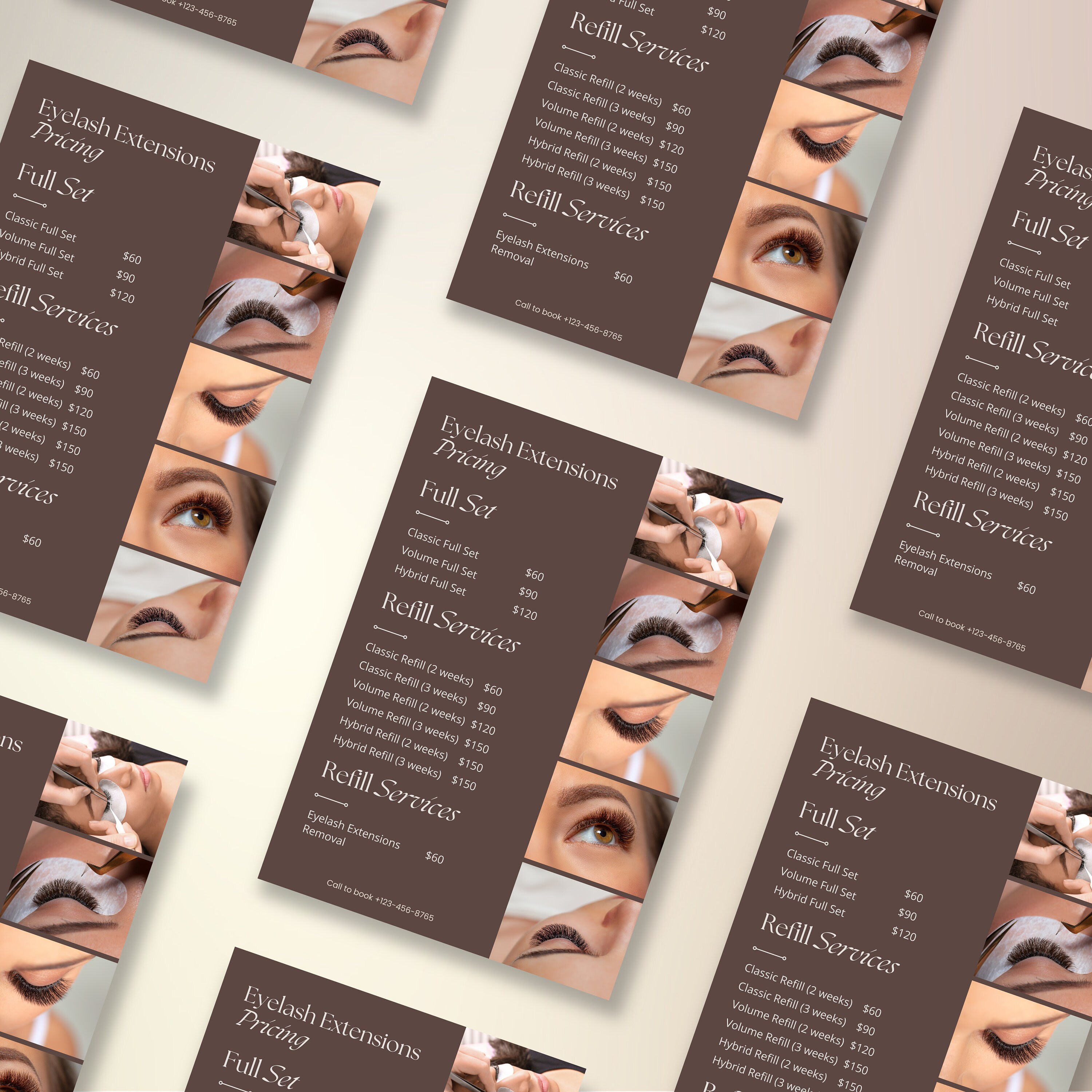 Eyelash Extensions Flyer Templates, PMU Ads, A4 - Etsy