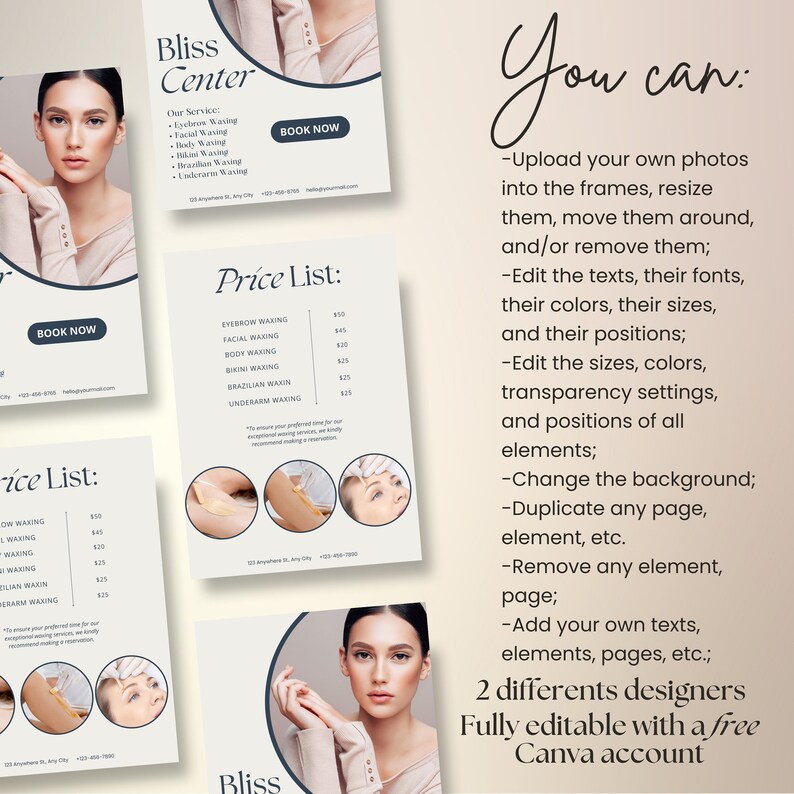 Body Waxing Services Flyer, Wax Service, Premade Business Flyer Design ...