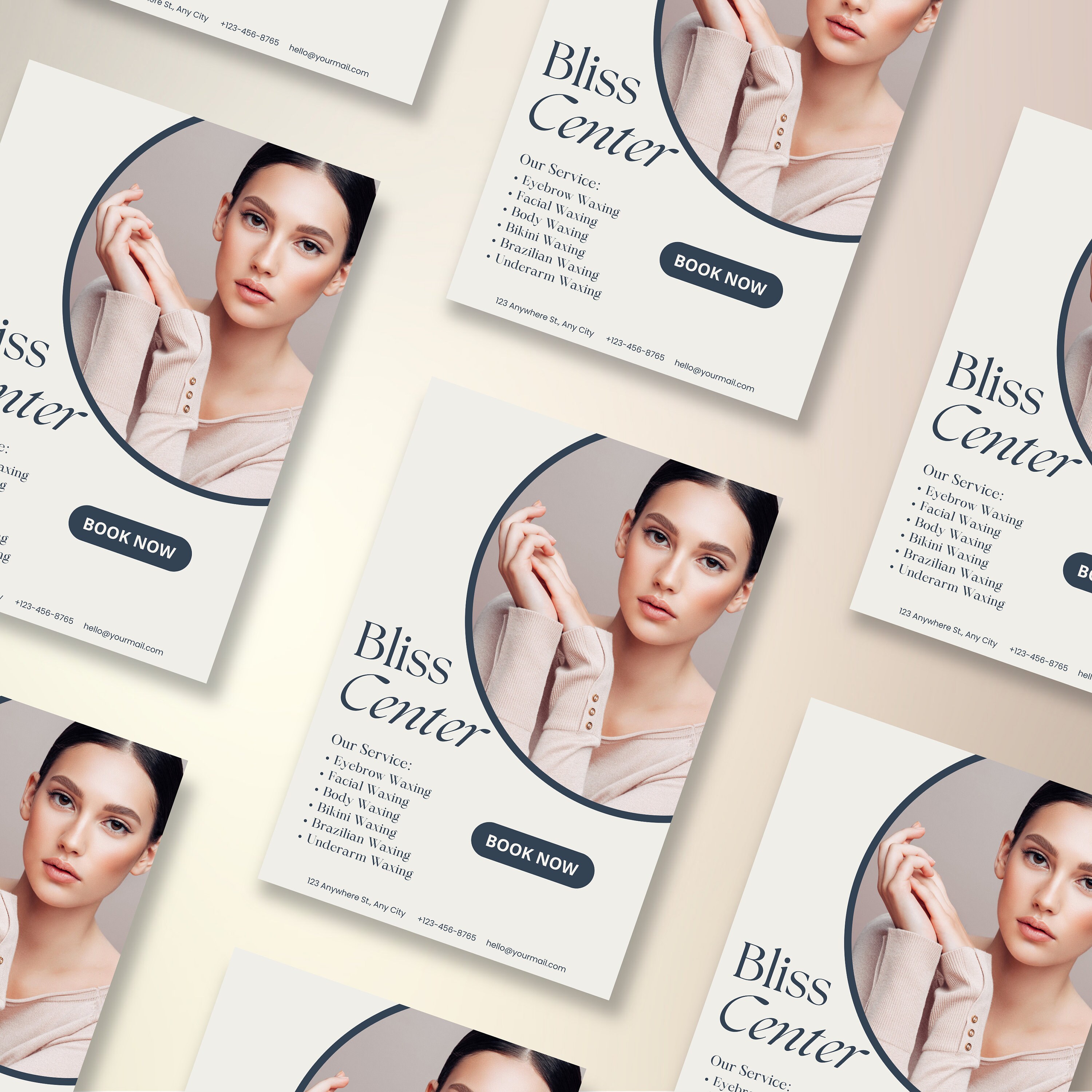 Body Waxing Services Flyer, Wax Service, Premade Business Flyer Design ...