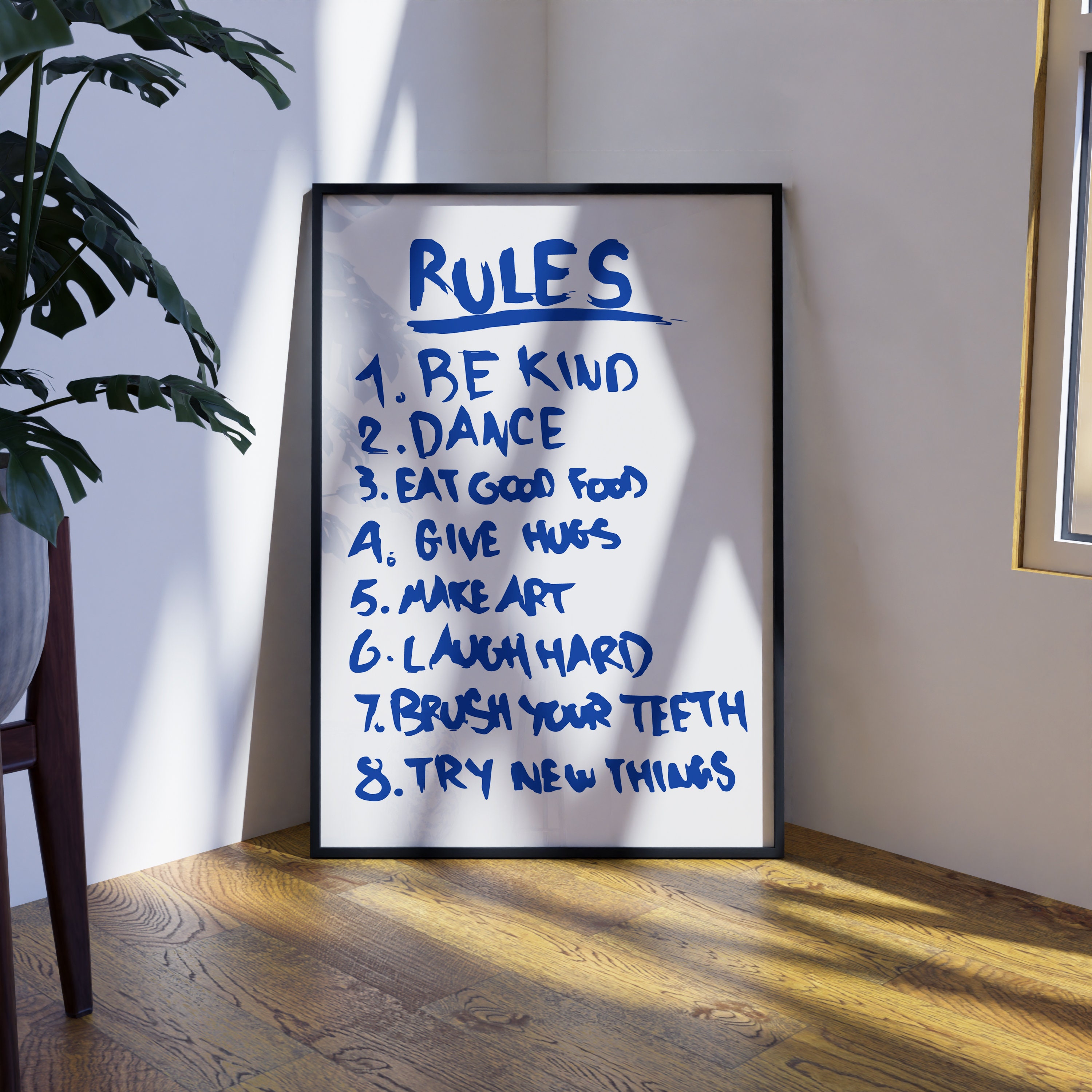House Rules Blue Print, House Rules Print, Blue Print, Hallway Poster ...