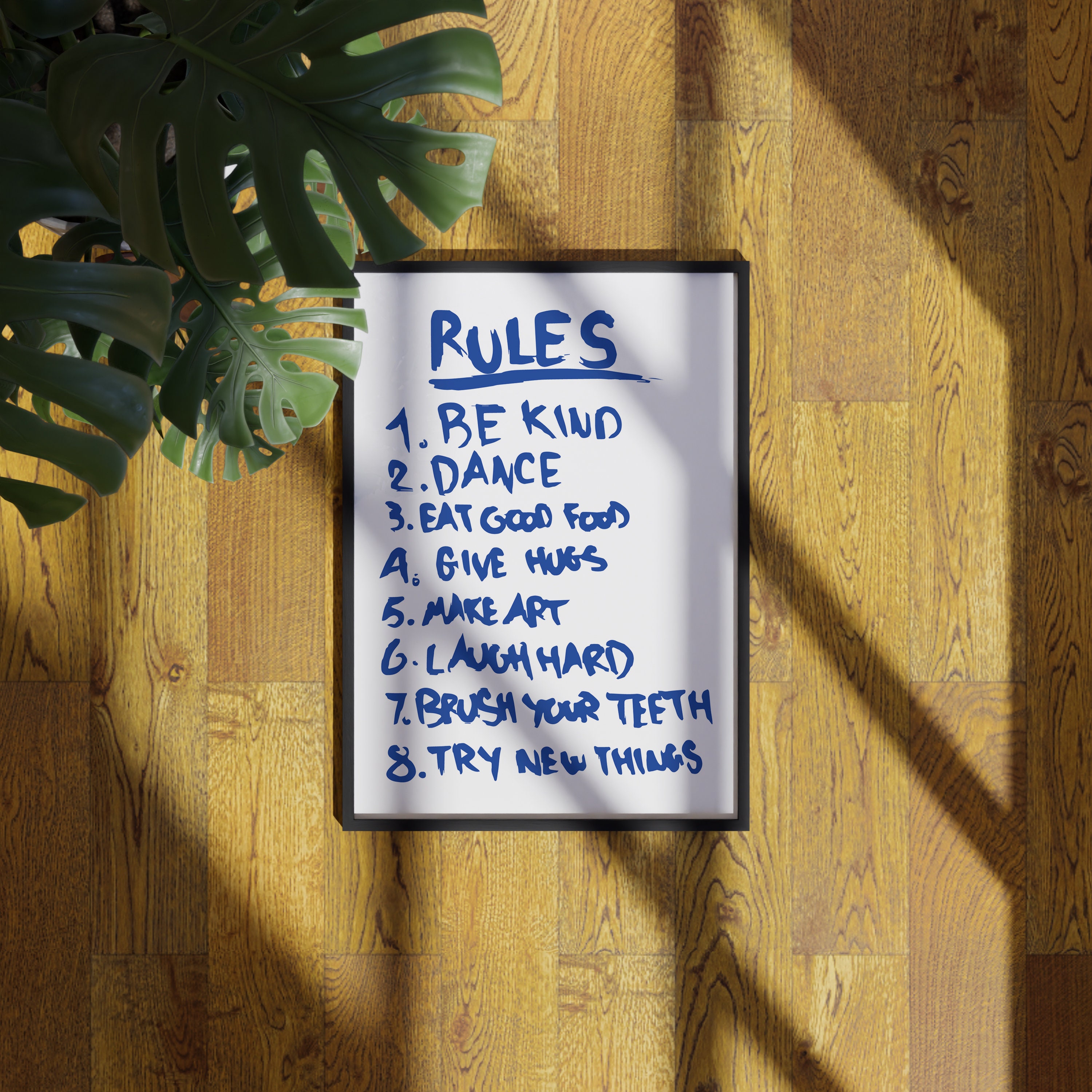 House Rules Blue Print, House Rules Print, Blue Print, Hallway Poster ...