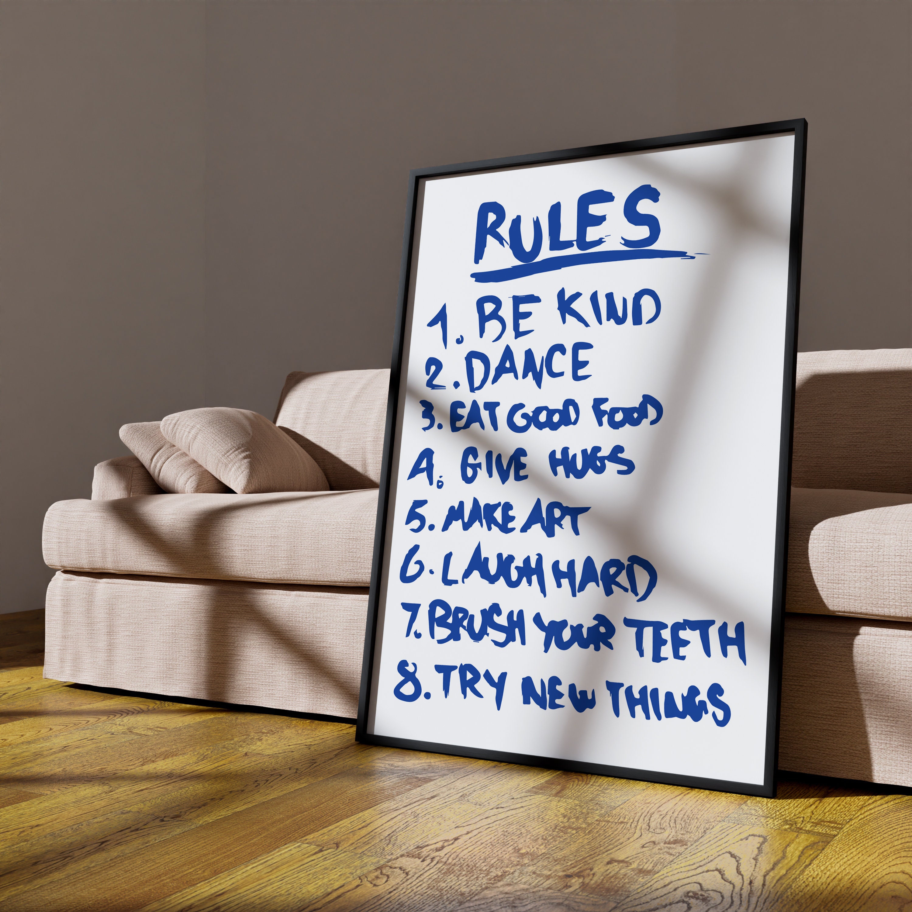 House Rules Blue Print, House Rules Print, Blue Print, Hallway Poster ...