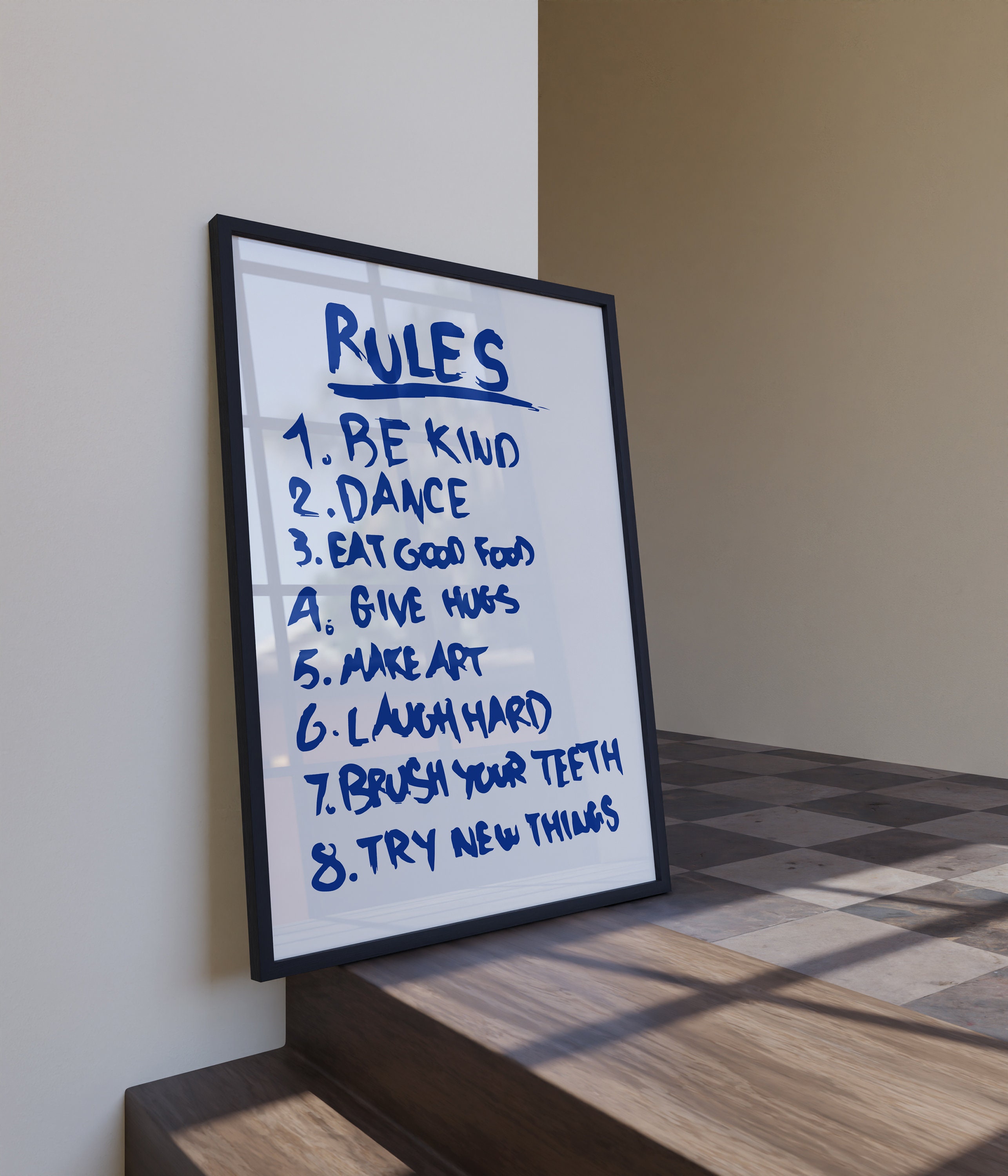 House Rules Blue Print, House Rules Print, Blue Print, Hallway Poster ...