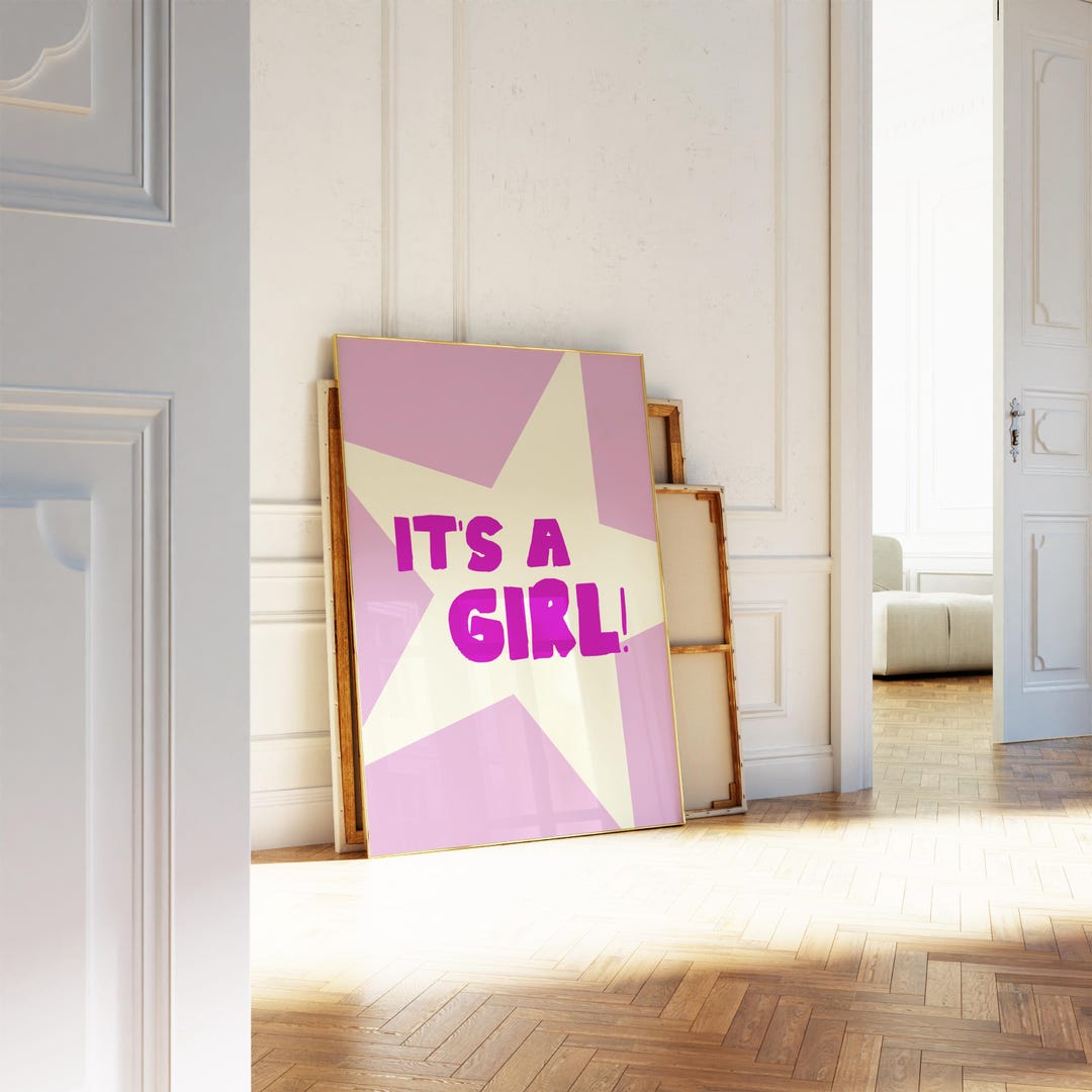 It's A Girl Poster, Printable Wall Art, Baby Shower Print, Trendy Wall ...