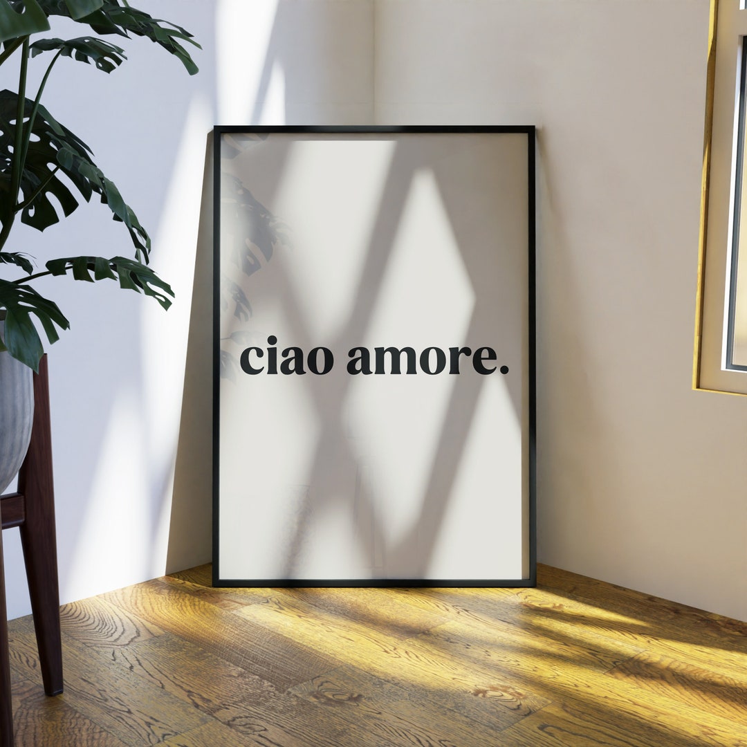 Ciao Amore Print, Ciao Print, Minimal Print, Typography Print, Black ...