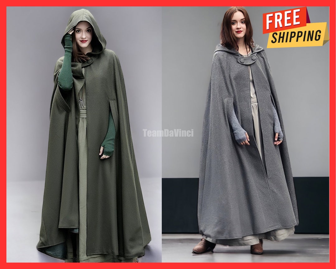 Ren Faire Elf Cloak With Hood Medieval Hooded Cloak - Etsy