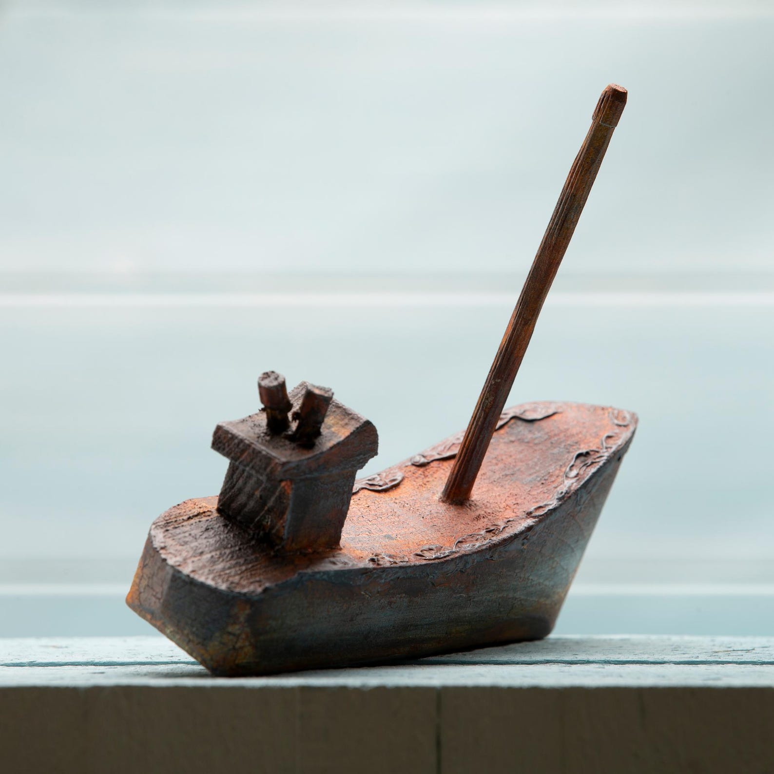 Fishing Boat Hand Carved & Unique, Wooden Rustic Weathered Ship ...