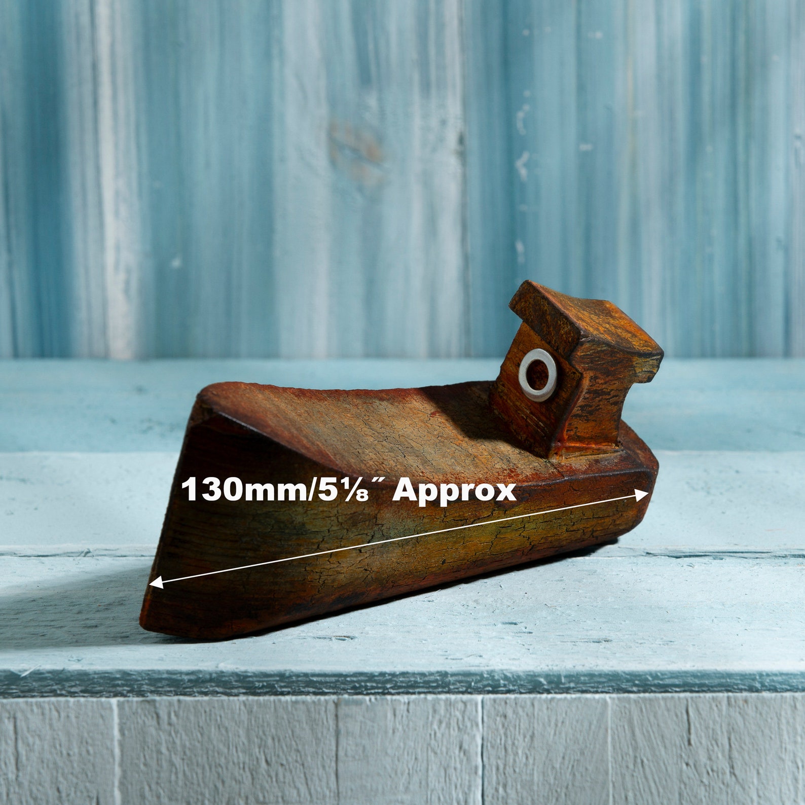 Hand Carved Wood Fishing Boat, Rustic Whimsical Ship With Character ...