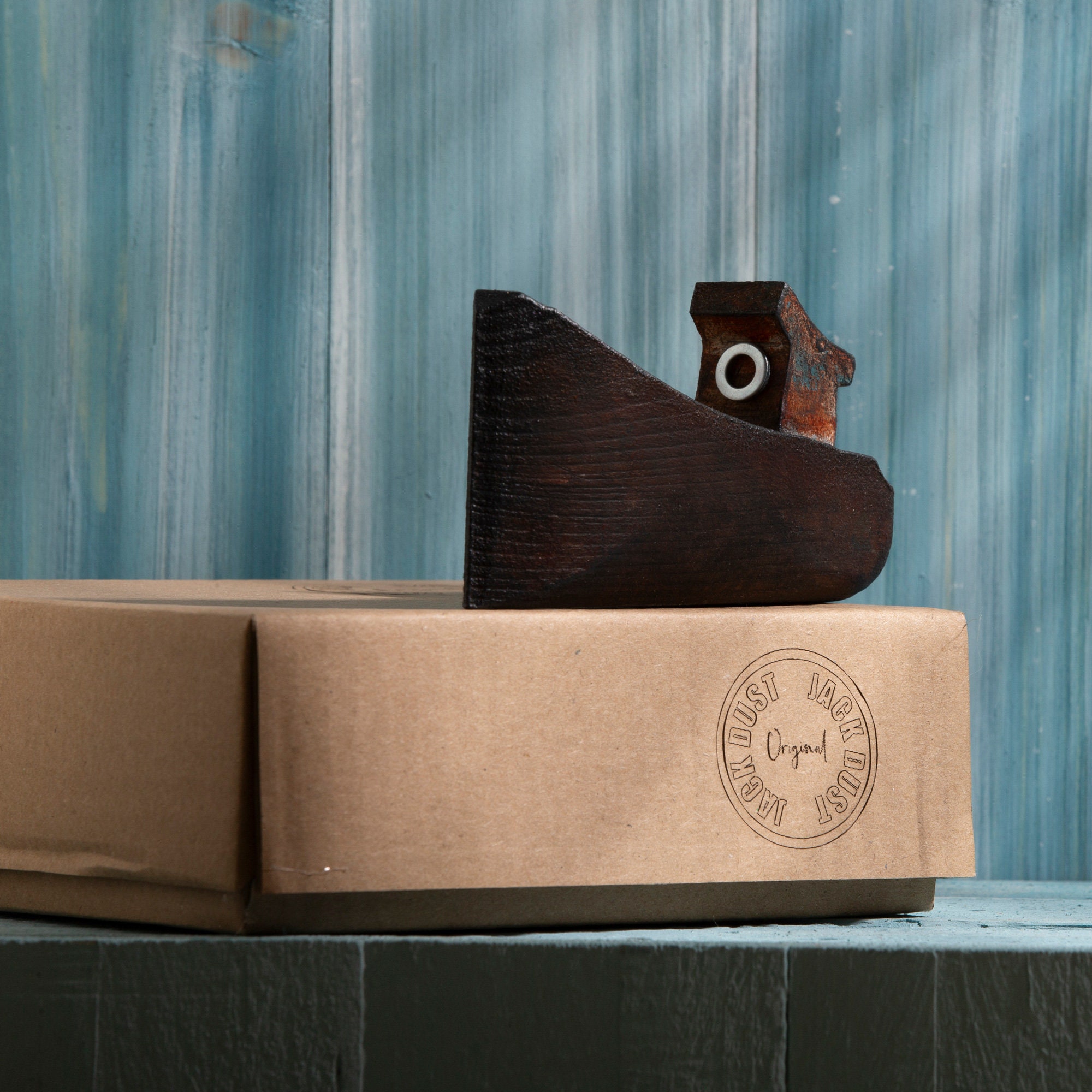 Hand Carved Wood Fishing Boat, Rustic Whimsical Ship With Character ...