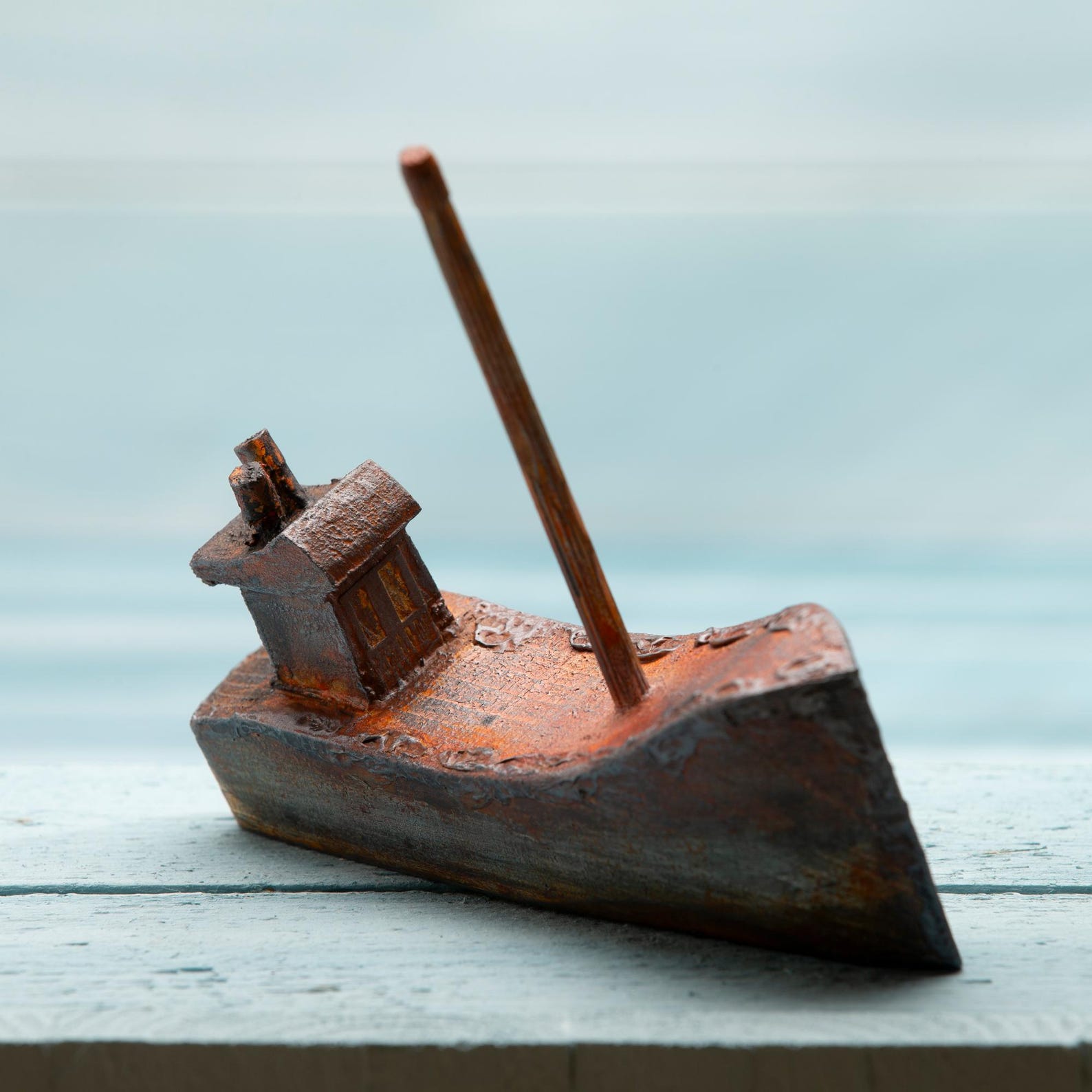 Fishing Boat Hand Carved & Unique, Wooden Rustic Weathered Ship ...