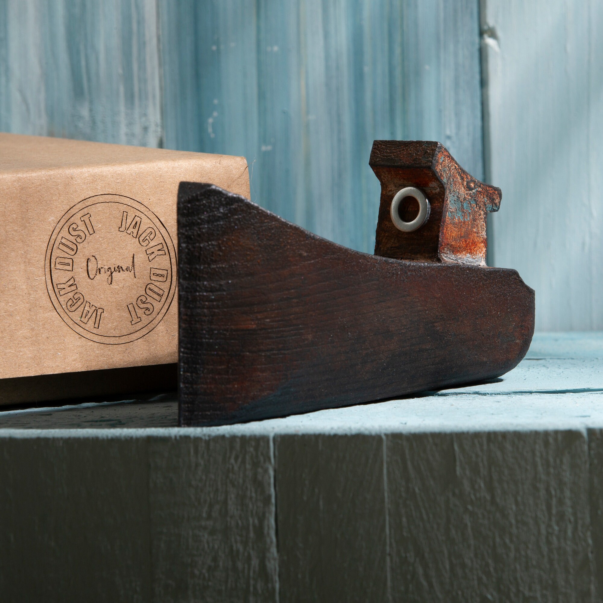 Hand Carved Wood Fishing Boat, Rustic Whimsical Ship With Character ...