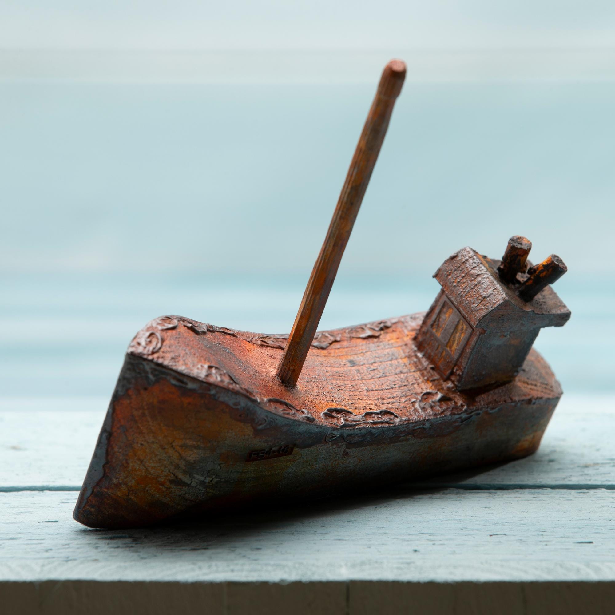 Fishing Boat Hand Carved & Unique, Wooden Rustic Weathered Ship ...