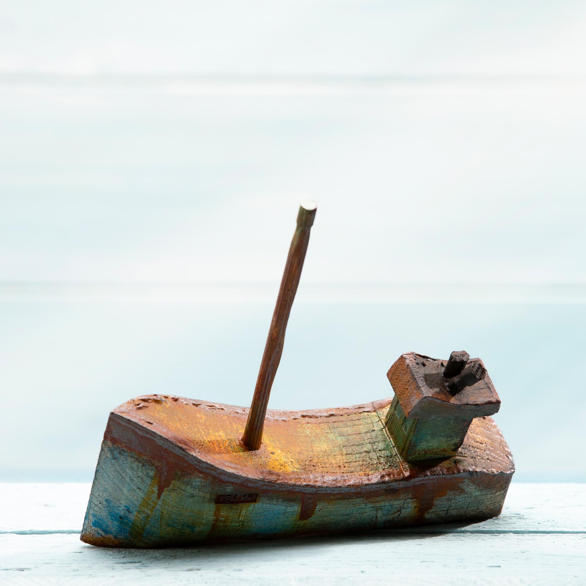 Fishing Boat Hand Carved & Unique, Pine Wood, Rustic Weathered Ship ...