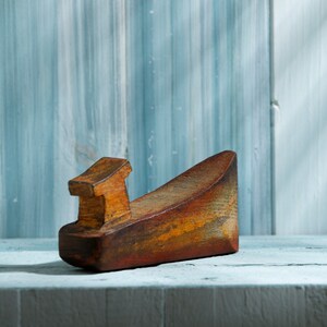 Hand Carved Wood Fishing Boat, Rustic Whimsical Ship With Character ...
