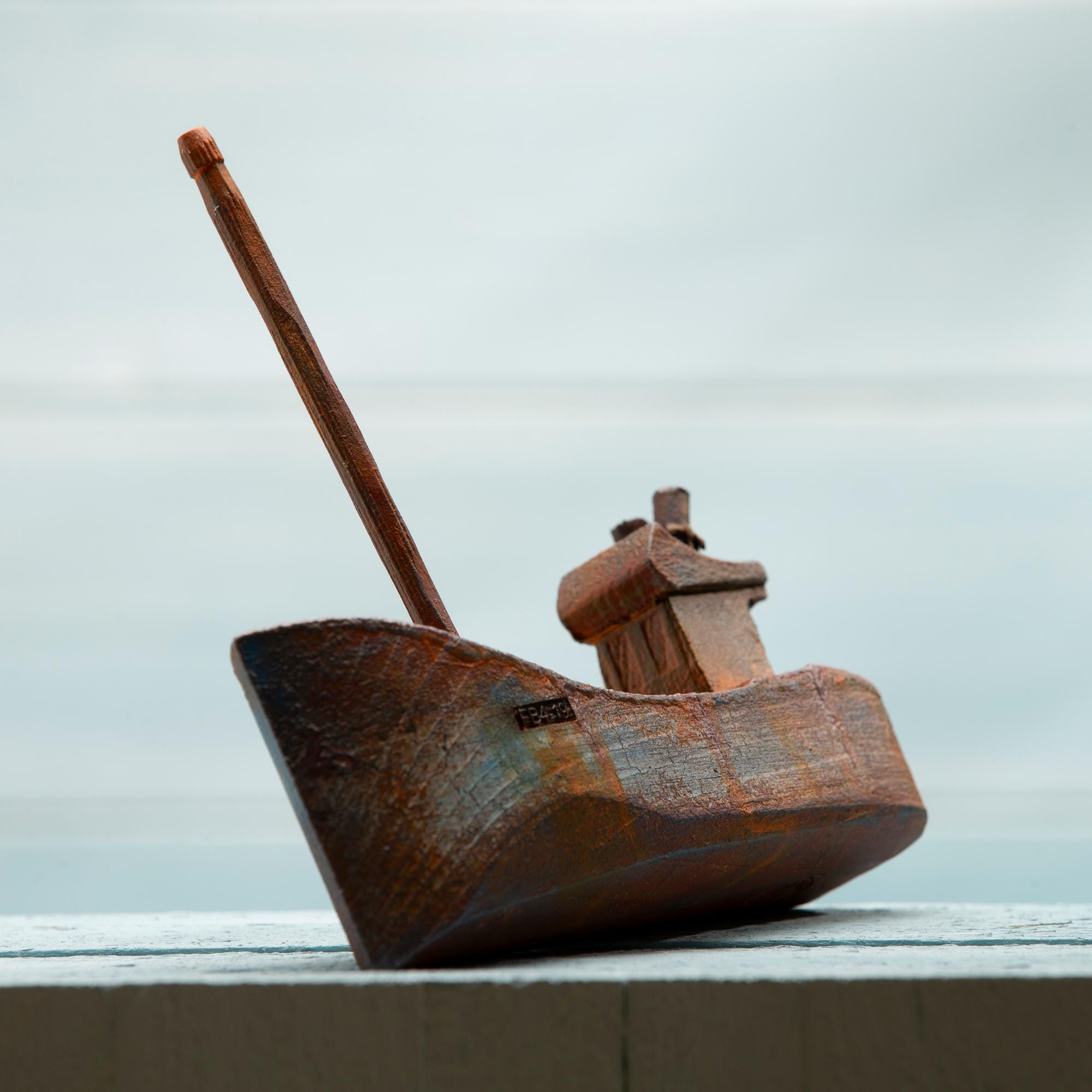 Fishing Boat Hand Carved & Unique, Wooden Rustic Weathered Ship ...