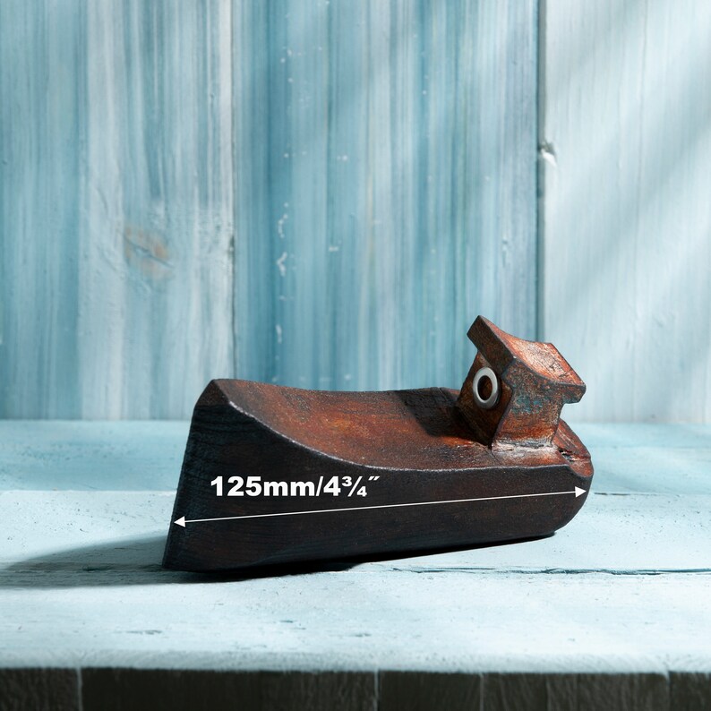 Hand Carved Wood Fishing Boat, Rustic Whimsical Ship With Character ...