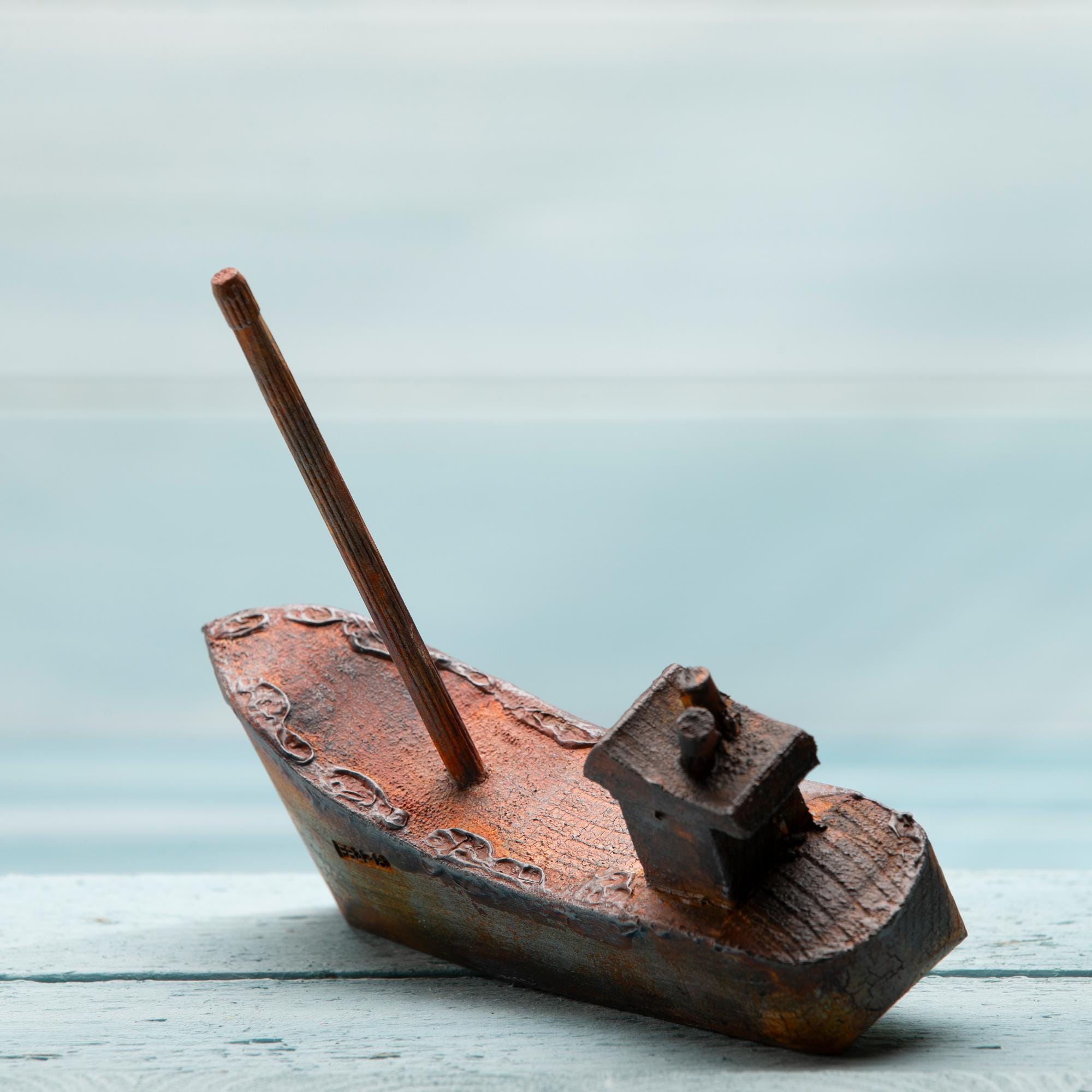 Fishing Boat Hand Carved & Unique, Wooden Rustic Weathered Ship ...