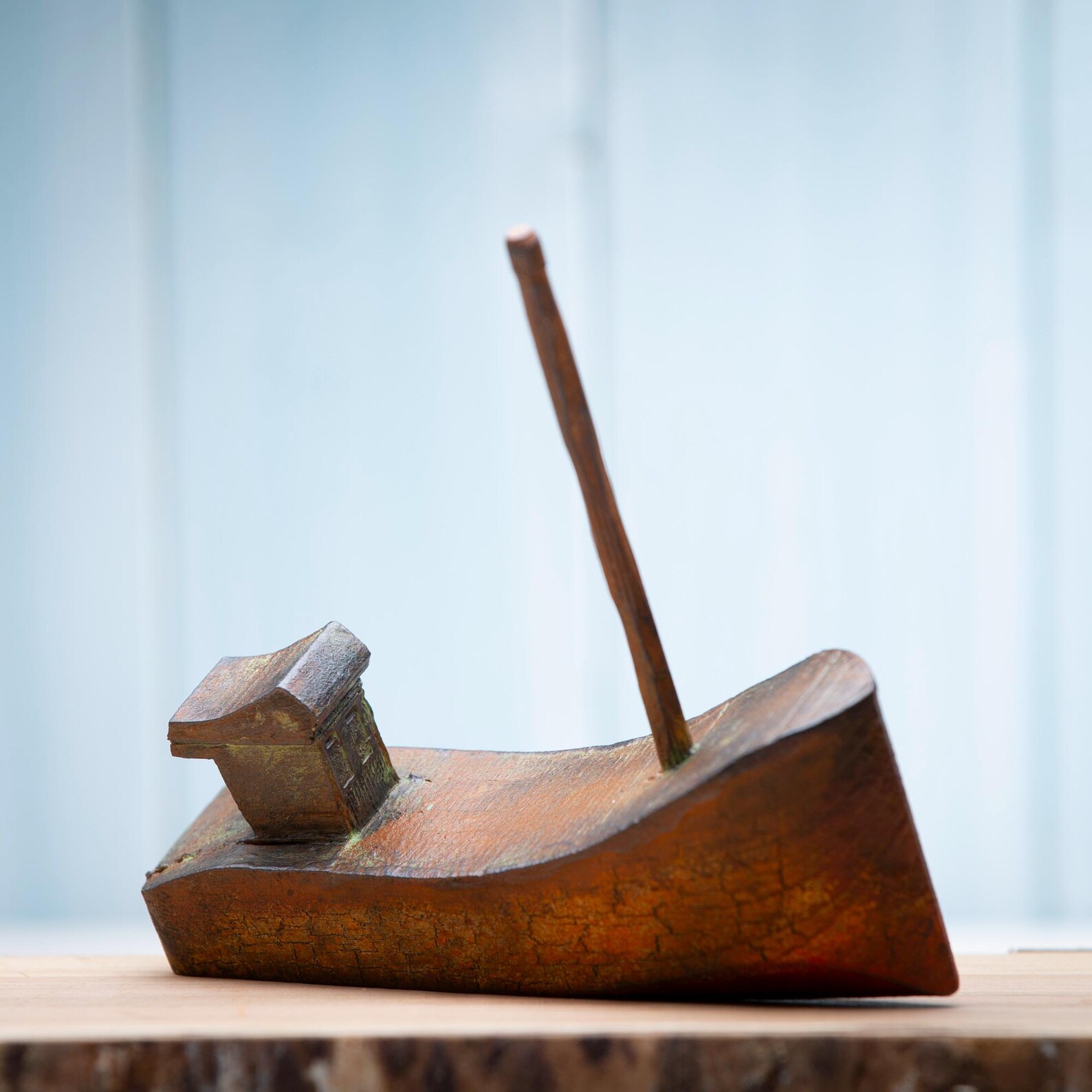 Fishing Boat Hand Carved & Unique, Wooden Rustic Weathered Ship, Marine ...