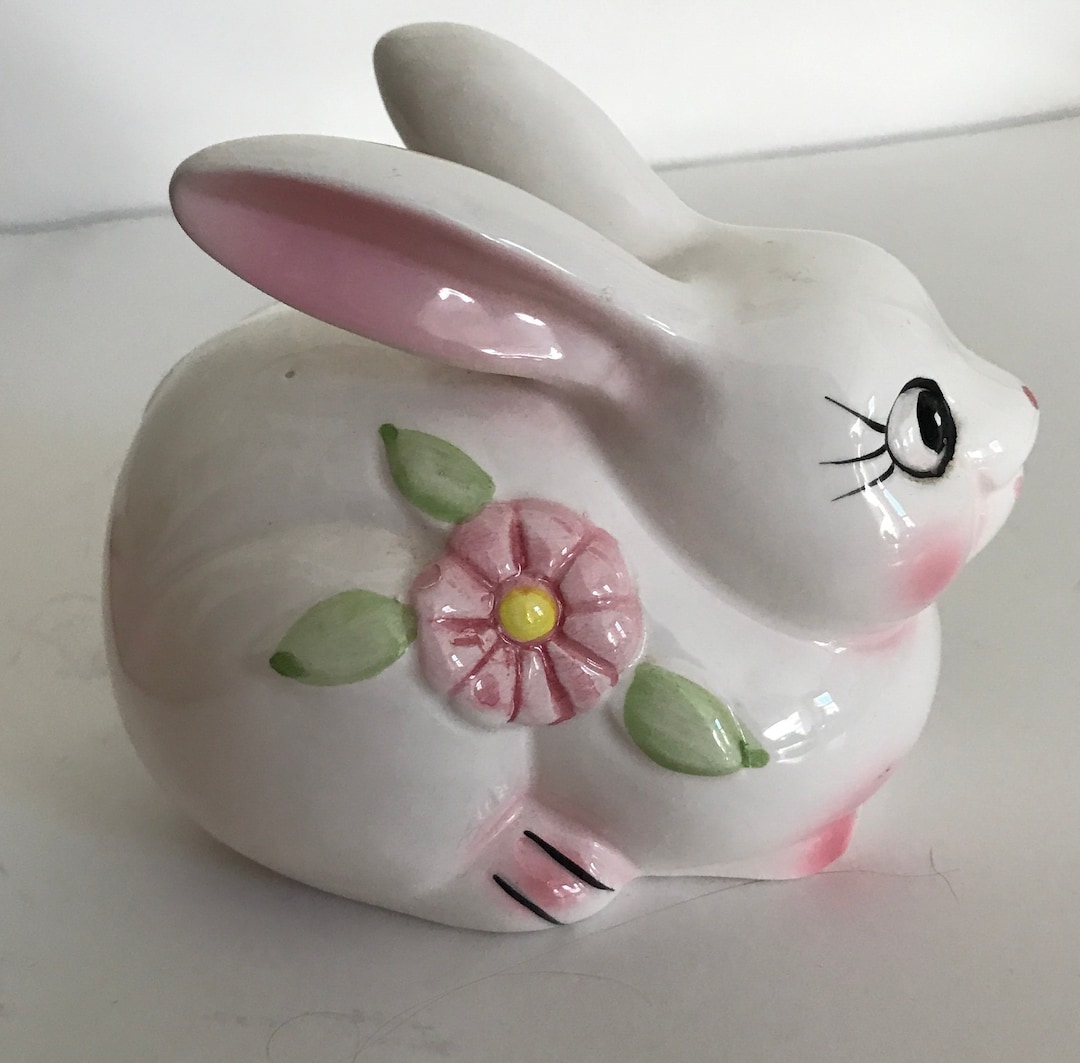 Bunny Rabbit Cottontail Ceramic Cotton Ball Dispenser - Etsy