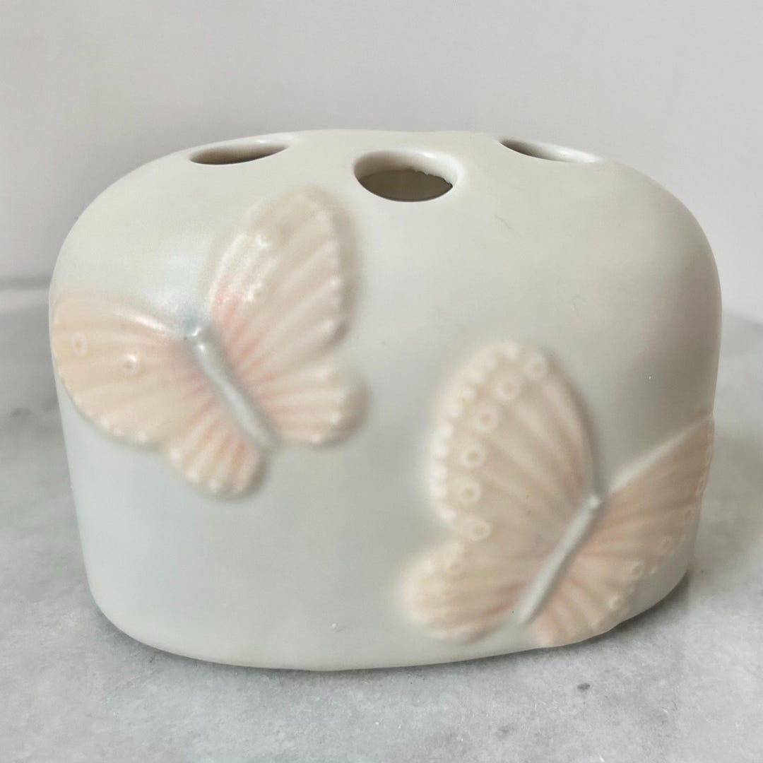 Butterfly Toothbrush Holder Satin-finish Ceramic Japan 1980s - Etsy