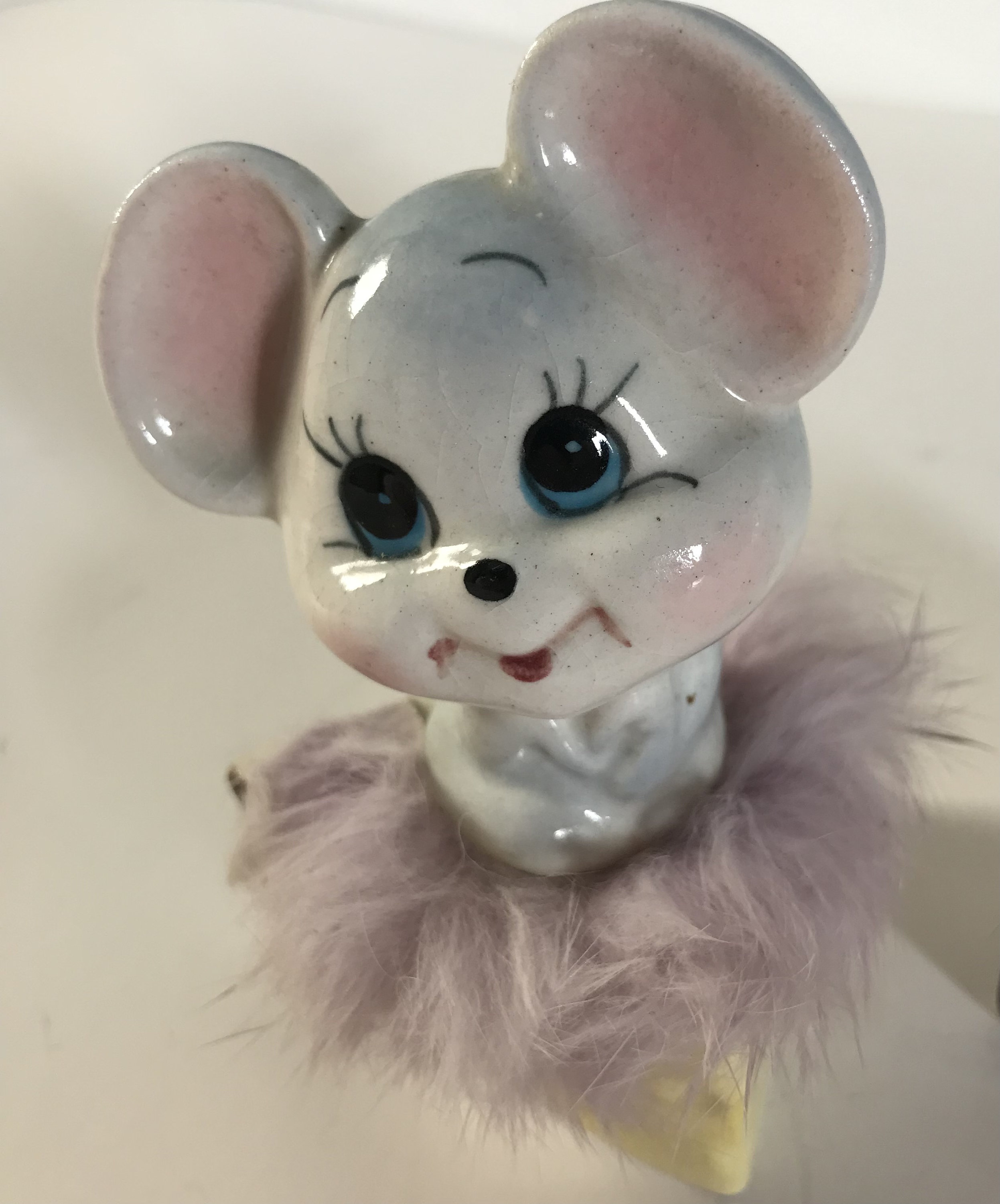 Fuzzy Mice on Cheese Figurines 1950s Kitsch - Etsy