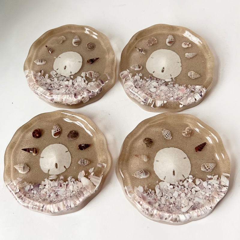 Seashell Coasters - Etsy
