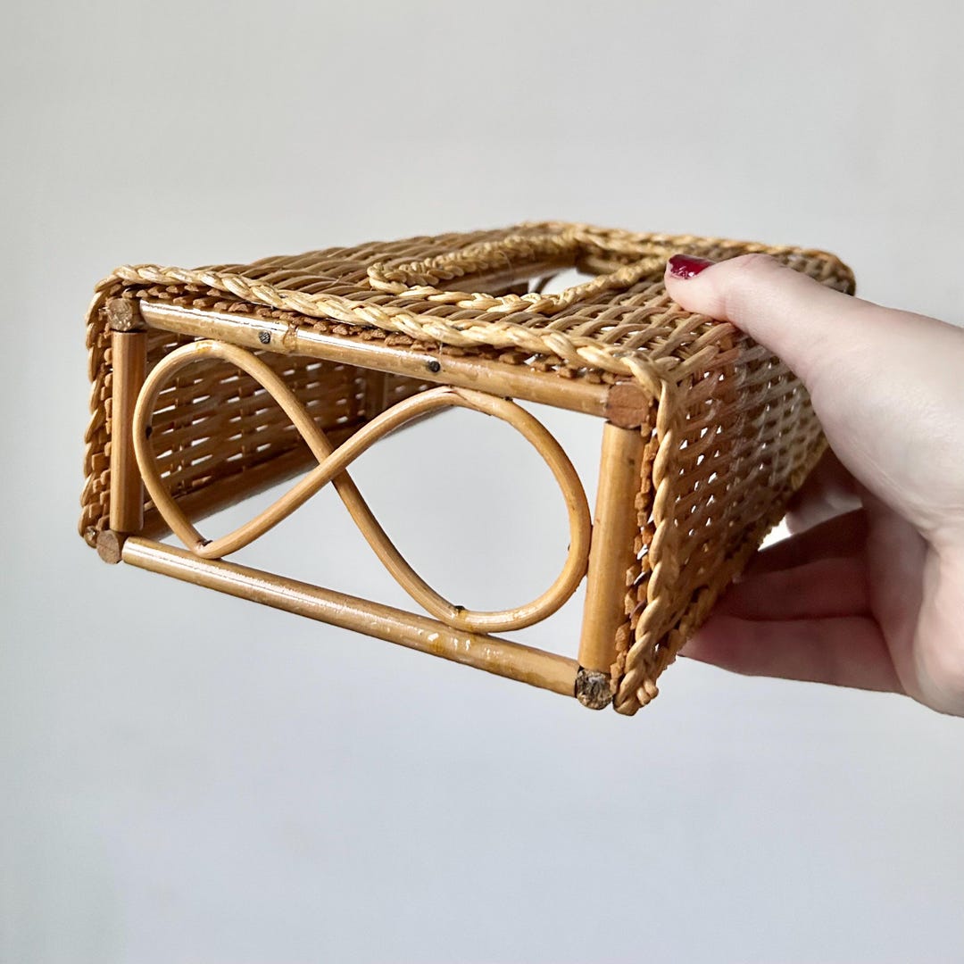Rattan Tissue Box Cover 1970s Eatons - Etsy