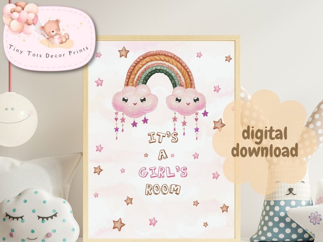 It's a Gilr's Room Pink Printable Poster for Kids Room | Kids Room Art ...