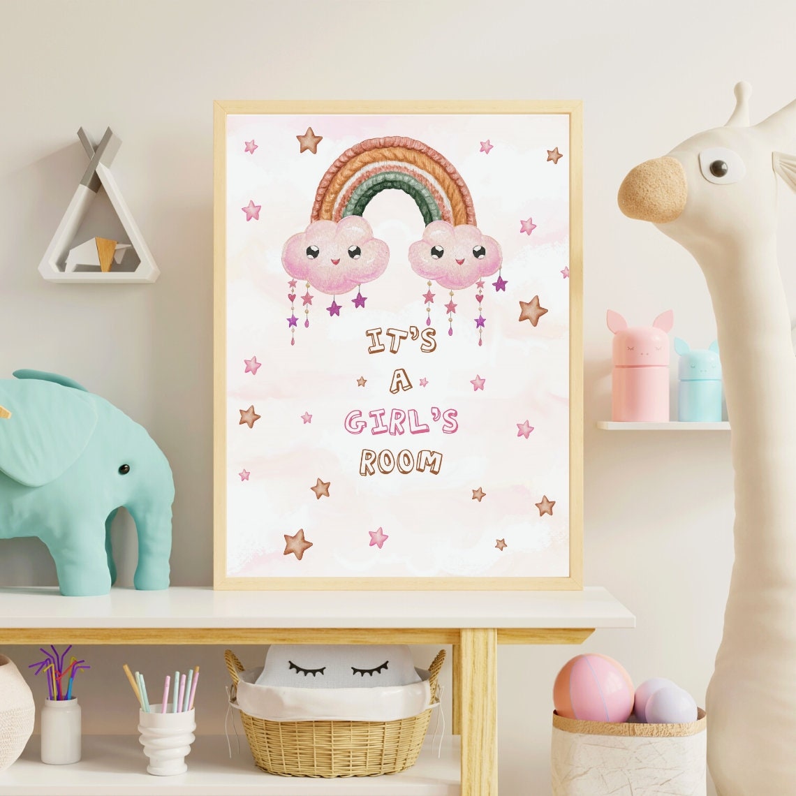 It's a Gilr's Room Pink Printable Poster for Kids Room | Kids Room Art ...