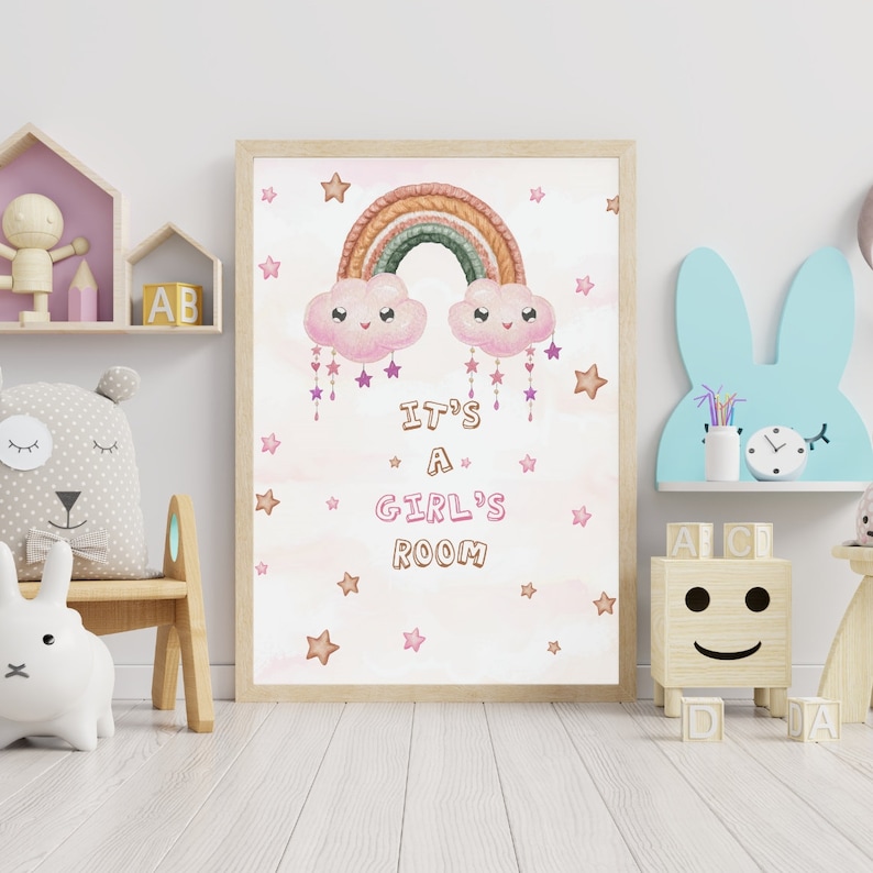 It's a Gilr's Room Pink Printable Poster for Kids Room | Kids Room Art ...