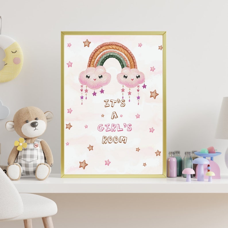 It's a Gilr's Room Pink Printable Poster for Kids Room | Kids Room Art ...