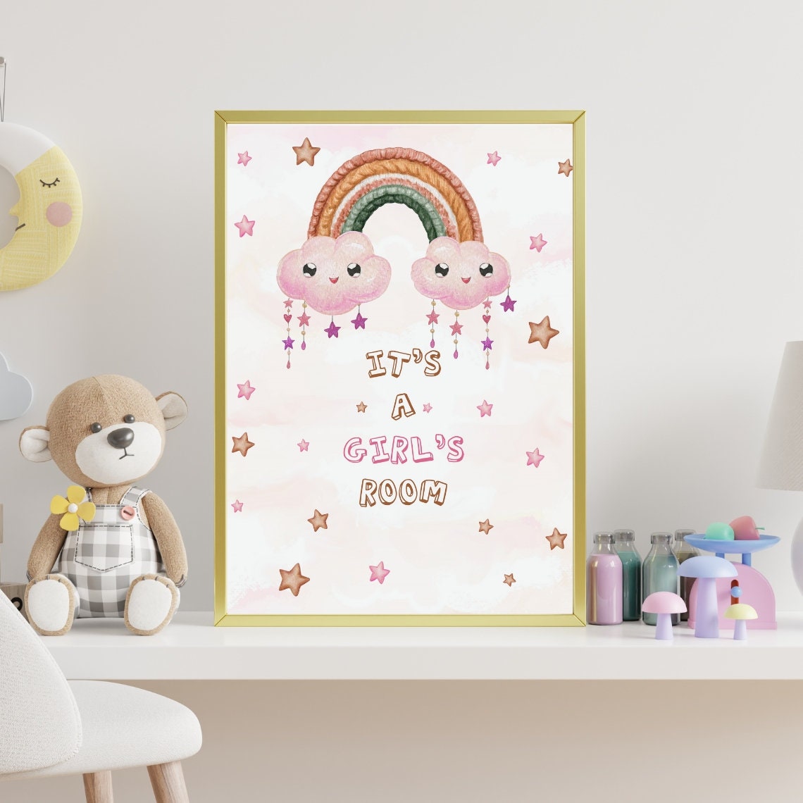 It's a Gilr's Room Pink Printable Poster for Kids Room | Kids Room Art ...