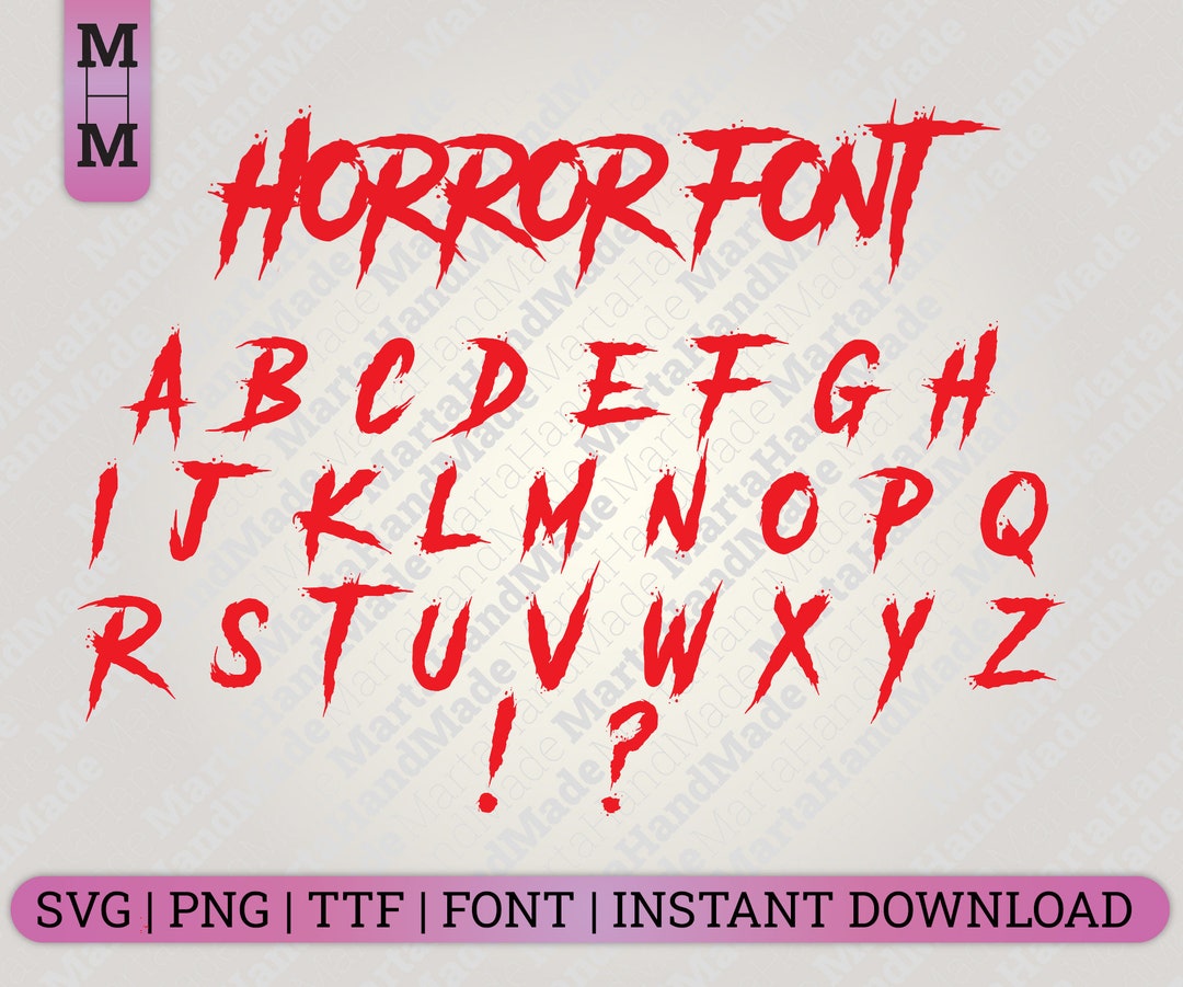 Horror Font svg Slasher font Horror Alphabet svg Horror svg - Etsy México