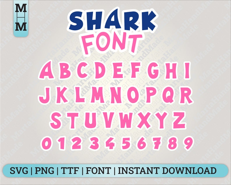 Shark Font / Svg / Png / Ttf / Font / INSTANT DOWNLOAD - Etsy México
