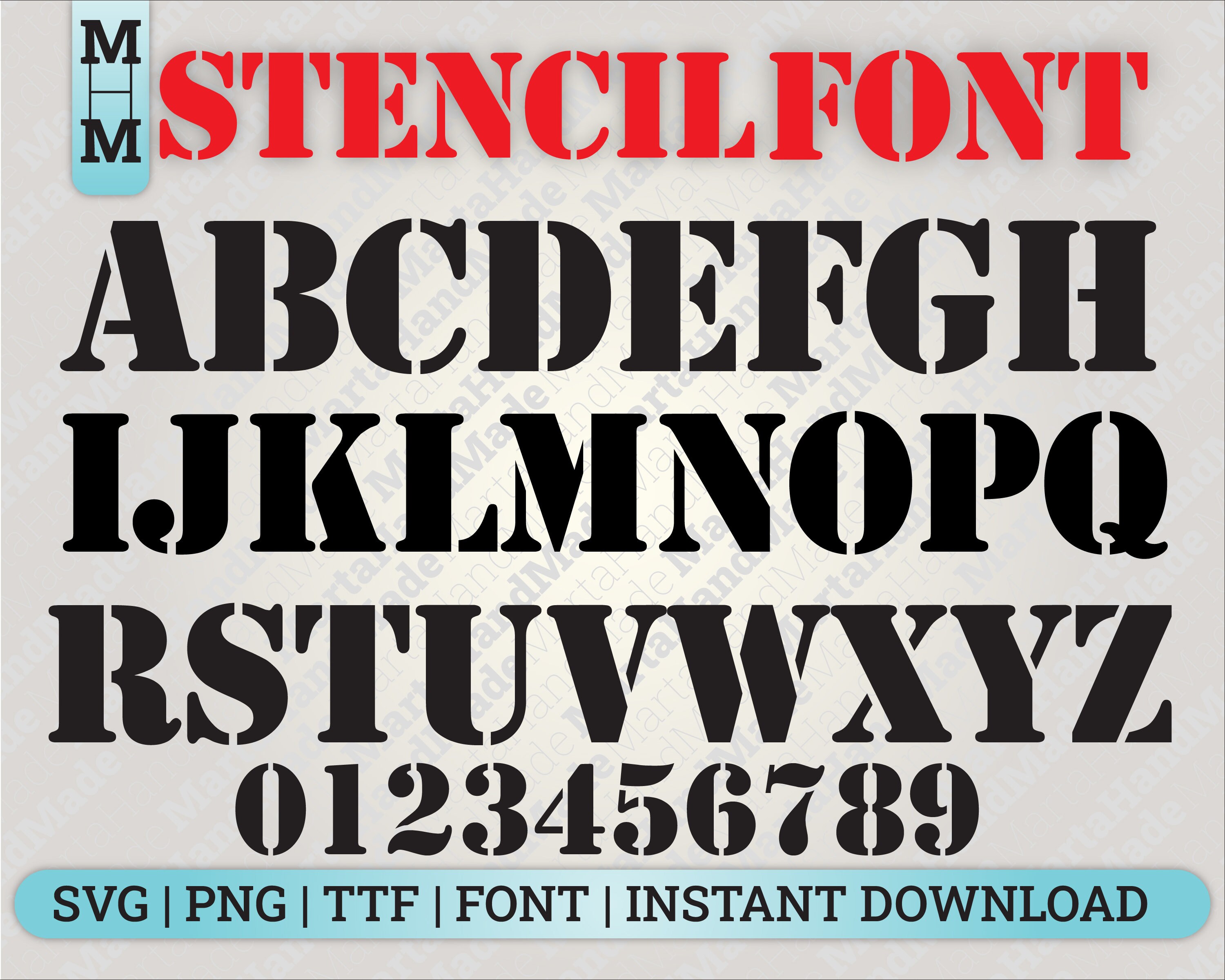 Stencil Font / Svg / Png / Ttf / Font / INSTANT DOWNLOAD - Etsy