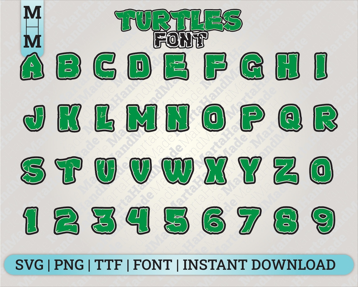 Turtles Font / Svg / Png / Ttf / Font / INSTANT DOWNLOAD - Etsy España