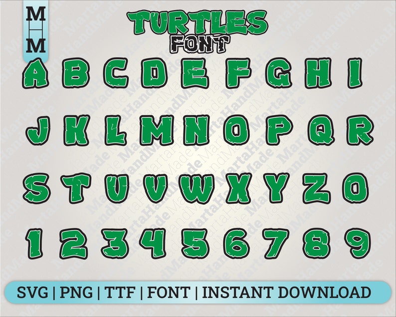Turtles Font / Svg / Png / Ttf / Font / INSTANT DOWNLOAD - Etsy México