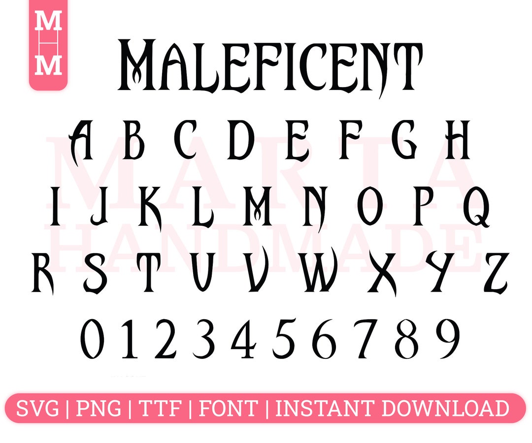 Malefic Font Maleficent Font SVG Maleficent Svg Maleficent - Etsy México