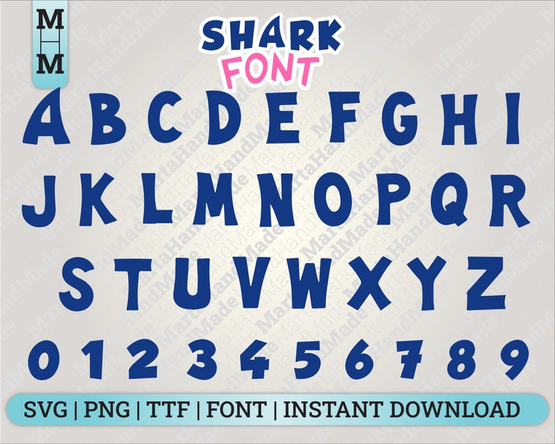 Shark Font / Svg / Png / Ttf / Font / INSTANT DOWNLOAD - Etsy México