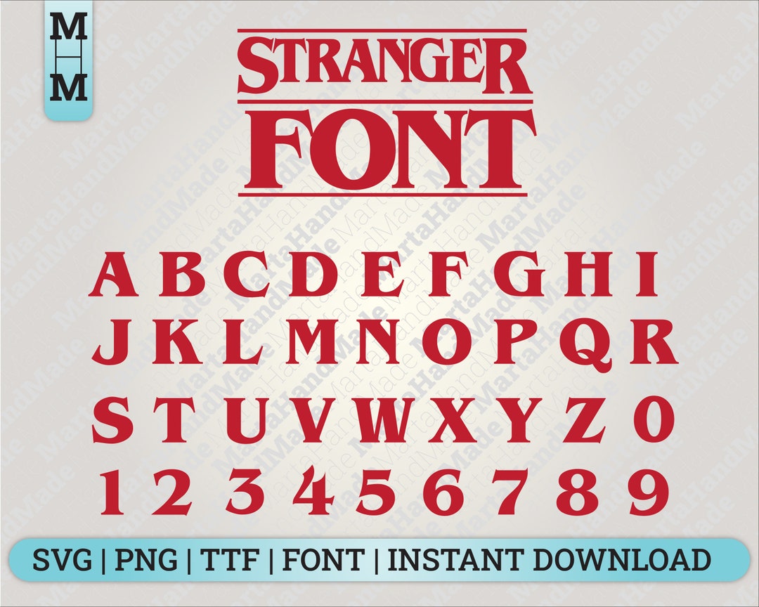 Stranger font Stranger font SVG PNG TTF files alphabet - Etsy España